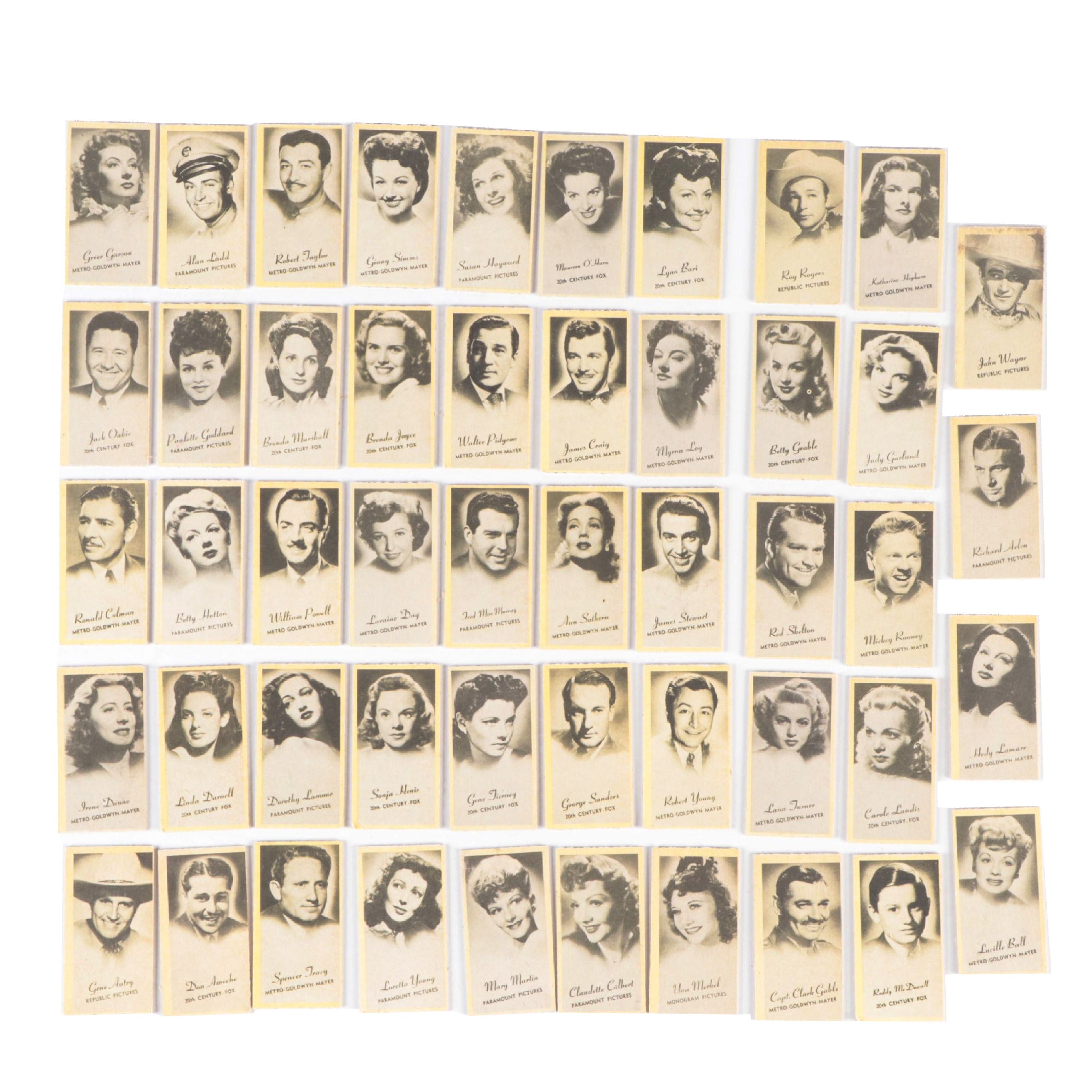 1954 Peerless Engrav-o-Tints Movie Star Portraits Trading Cards with ...