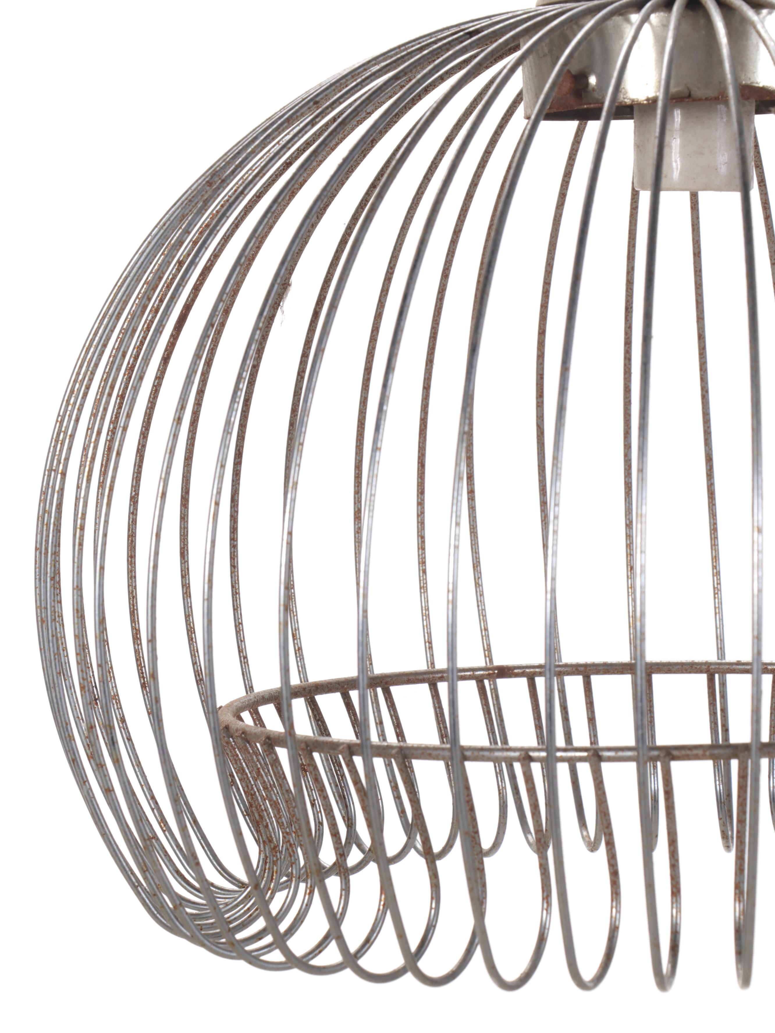 Mid Century Modern Metal Cage Pendant Light | EBTH