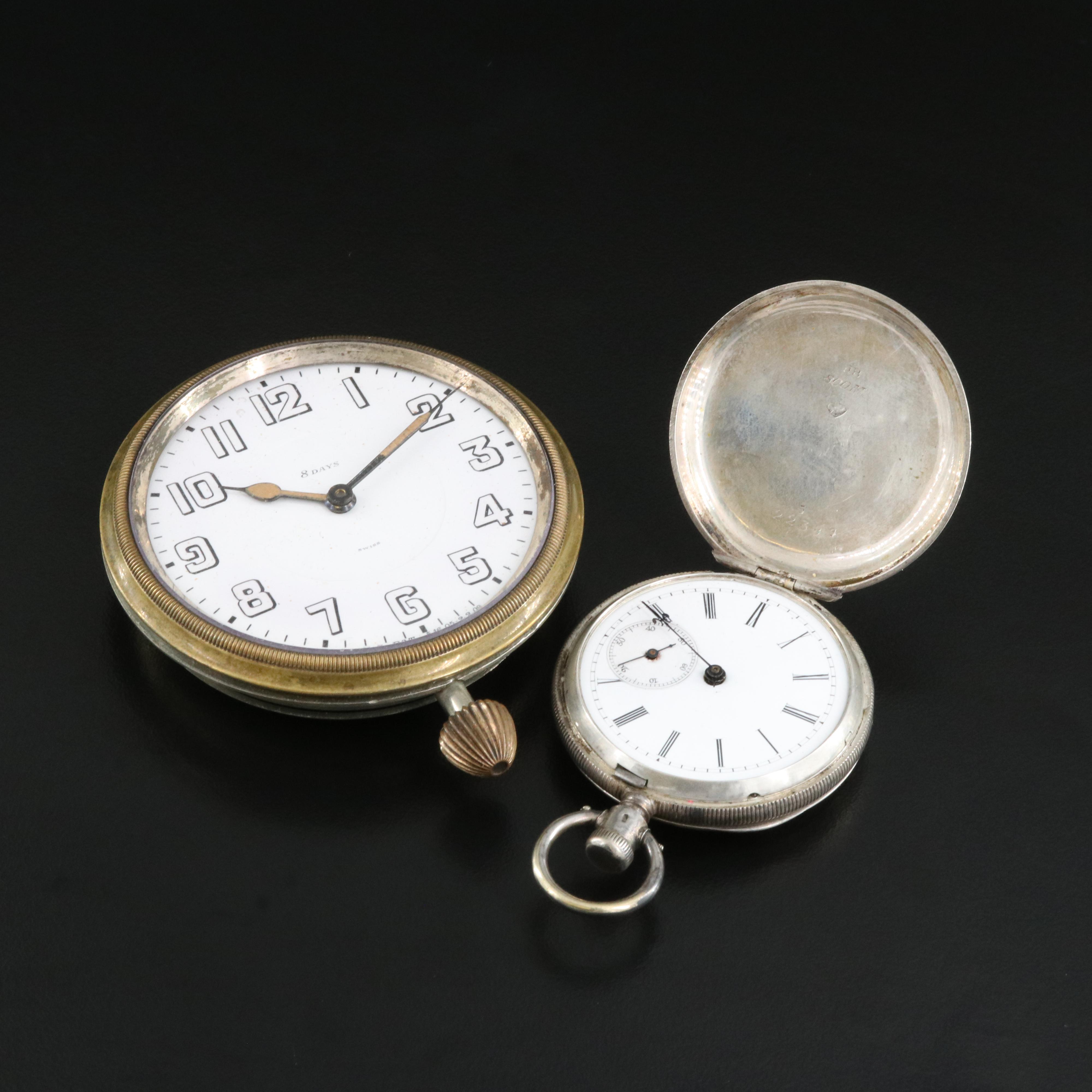 Vintage Swiss Car Clock and Swiss Pocket Watch | EBTH