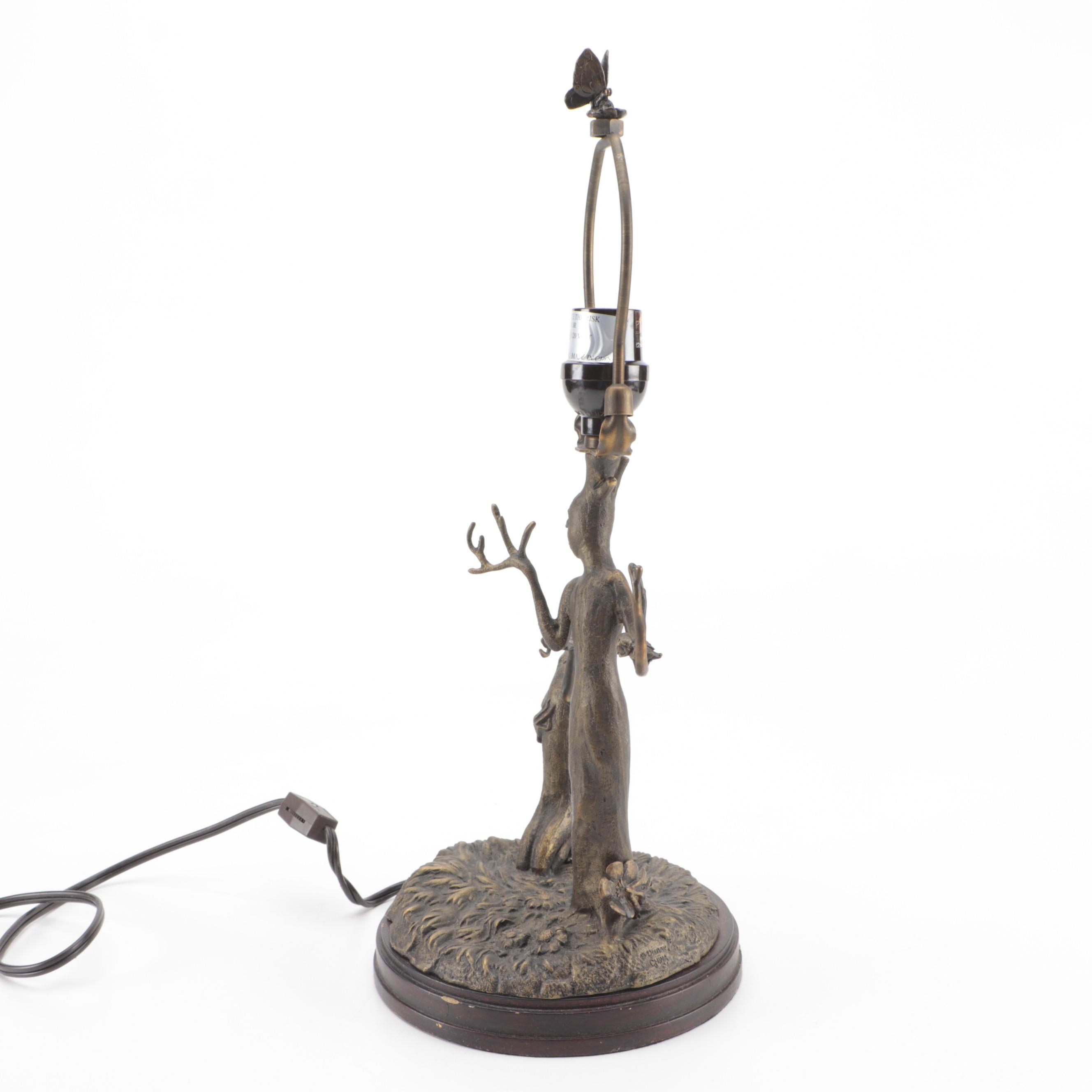 Patinated Cast Metal Anthropomorphic Trees Table Lamp, Contemporary | EBTH