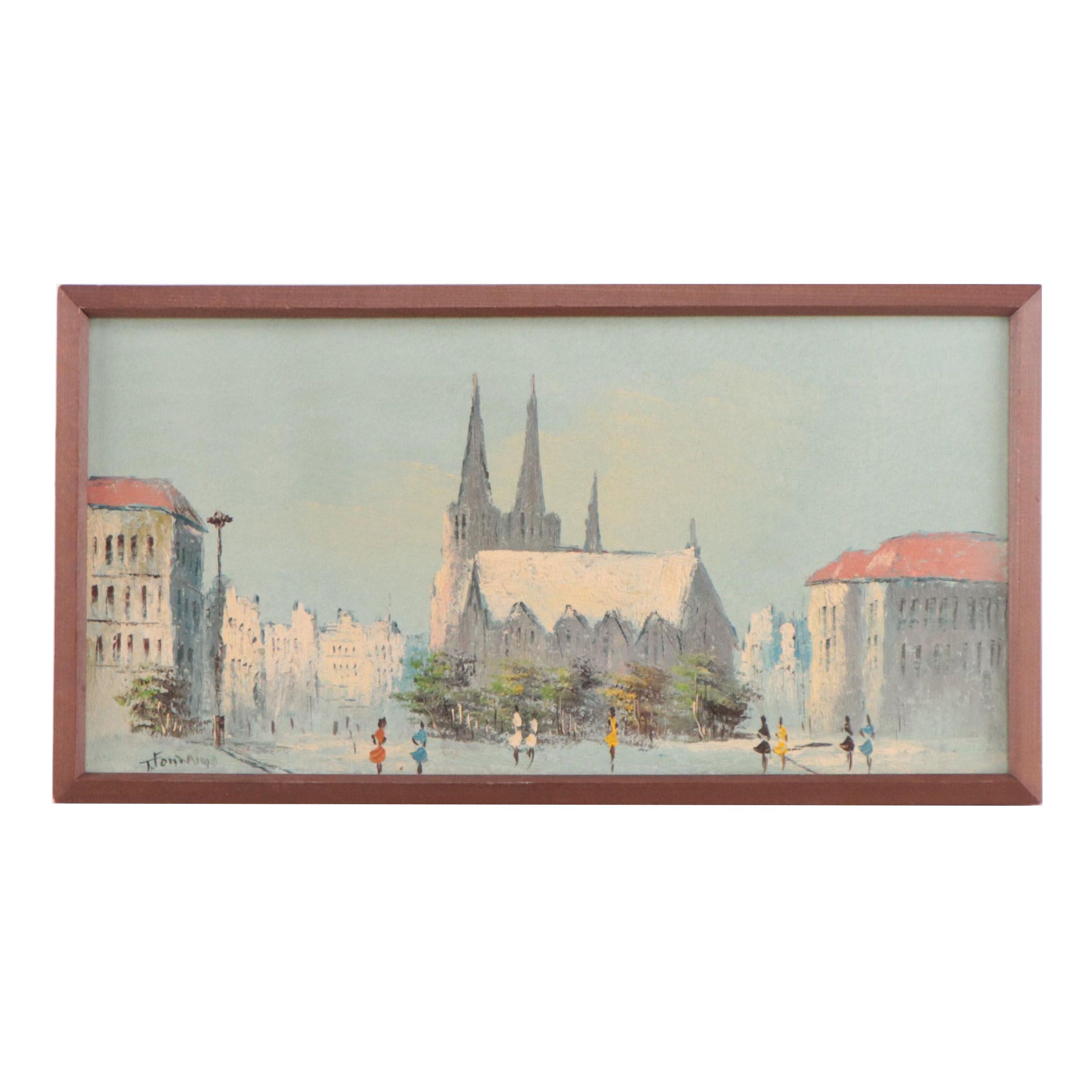 T. Fontaine Oil Painting of Church | EBTH