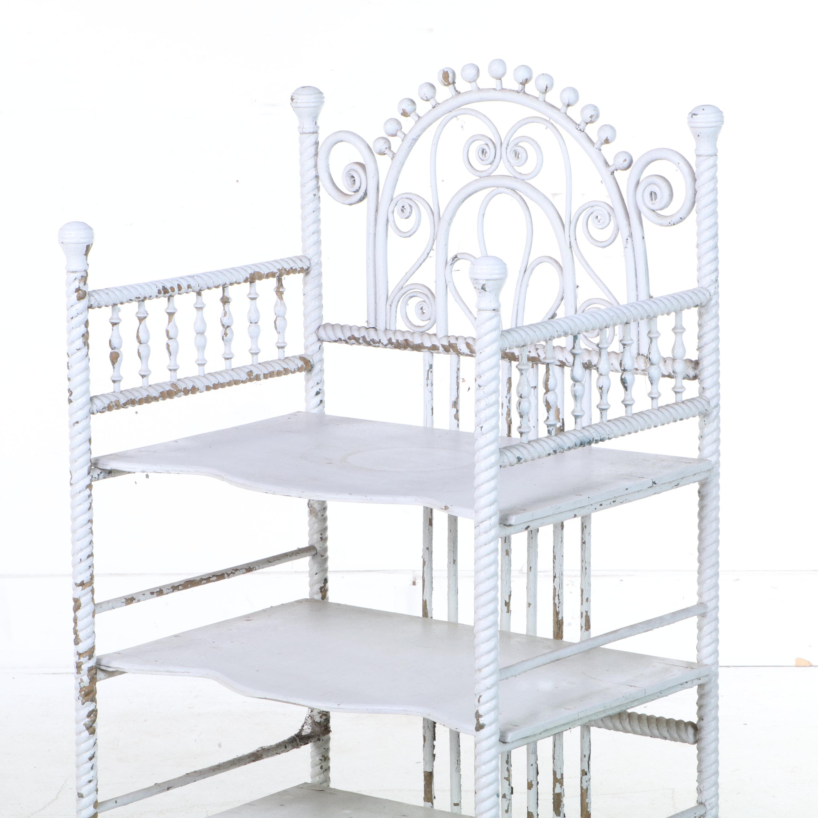 American Aesthetic Movement White-Painted Four-Tier Whatnot, Late 19th ...
