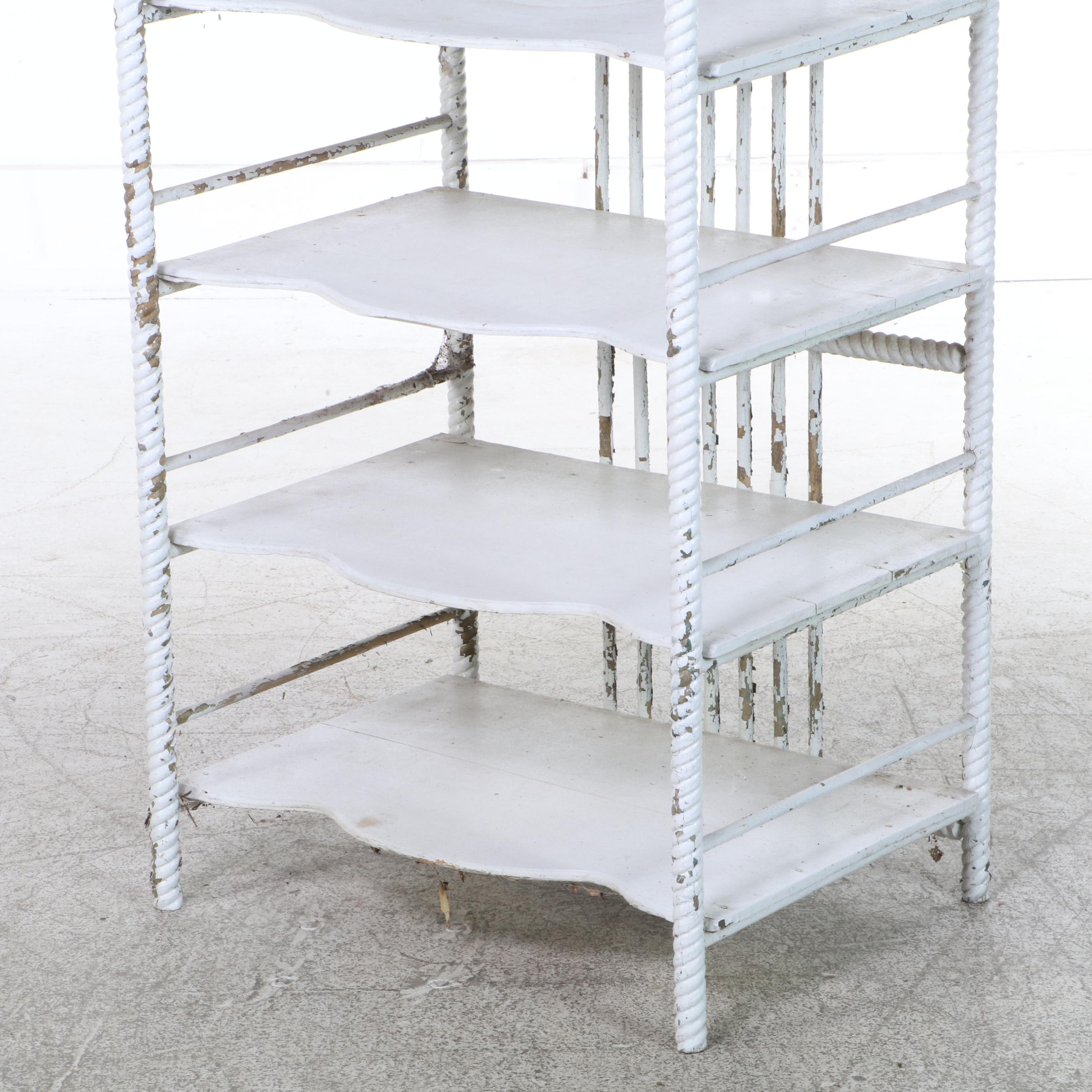 American Aesthetic Movement White-Painted Four-Tier Whatnot, Late 19th ...