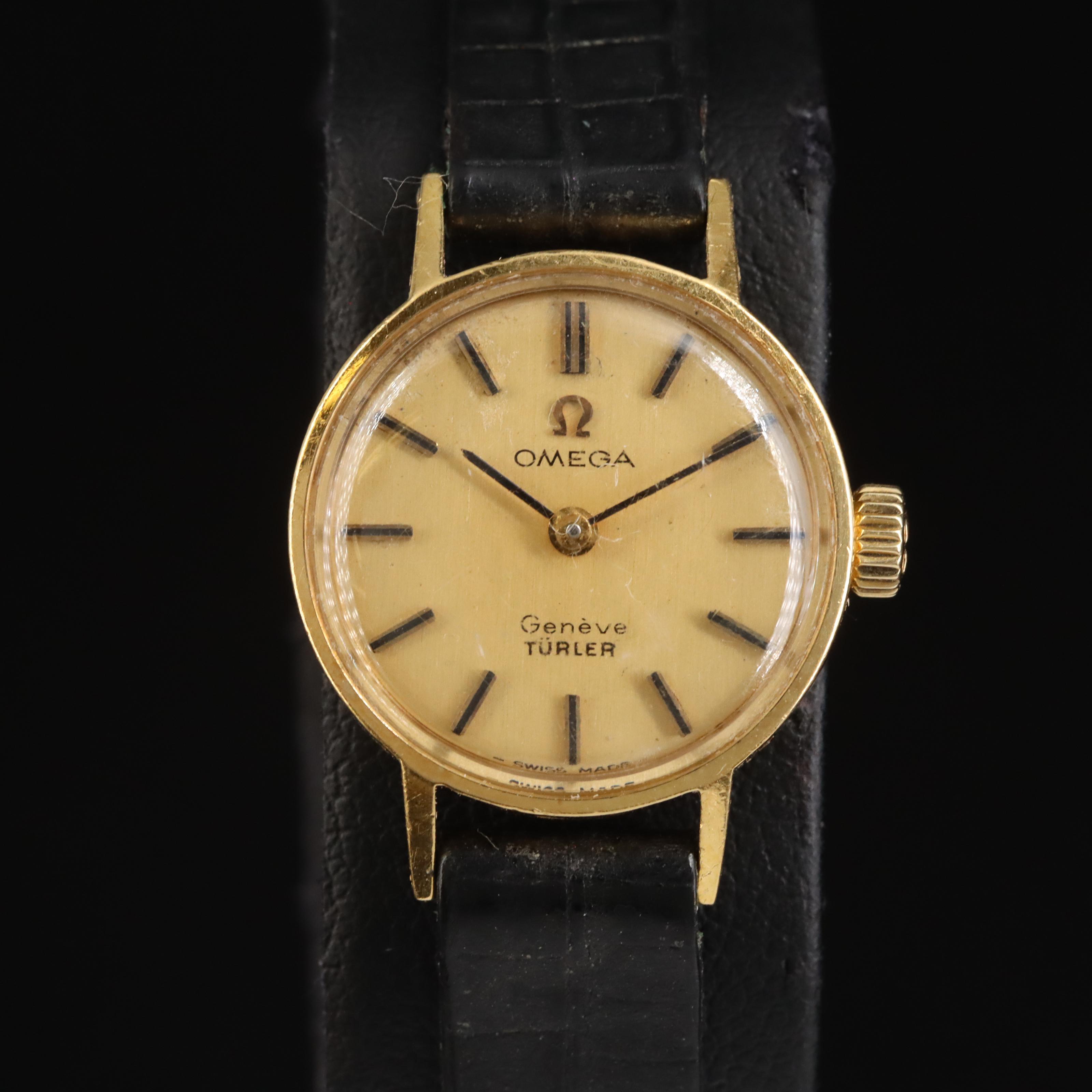 18K Omega Turler Manual Wind Watch | EBTH