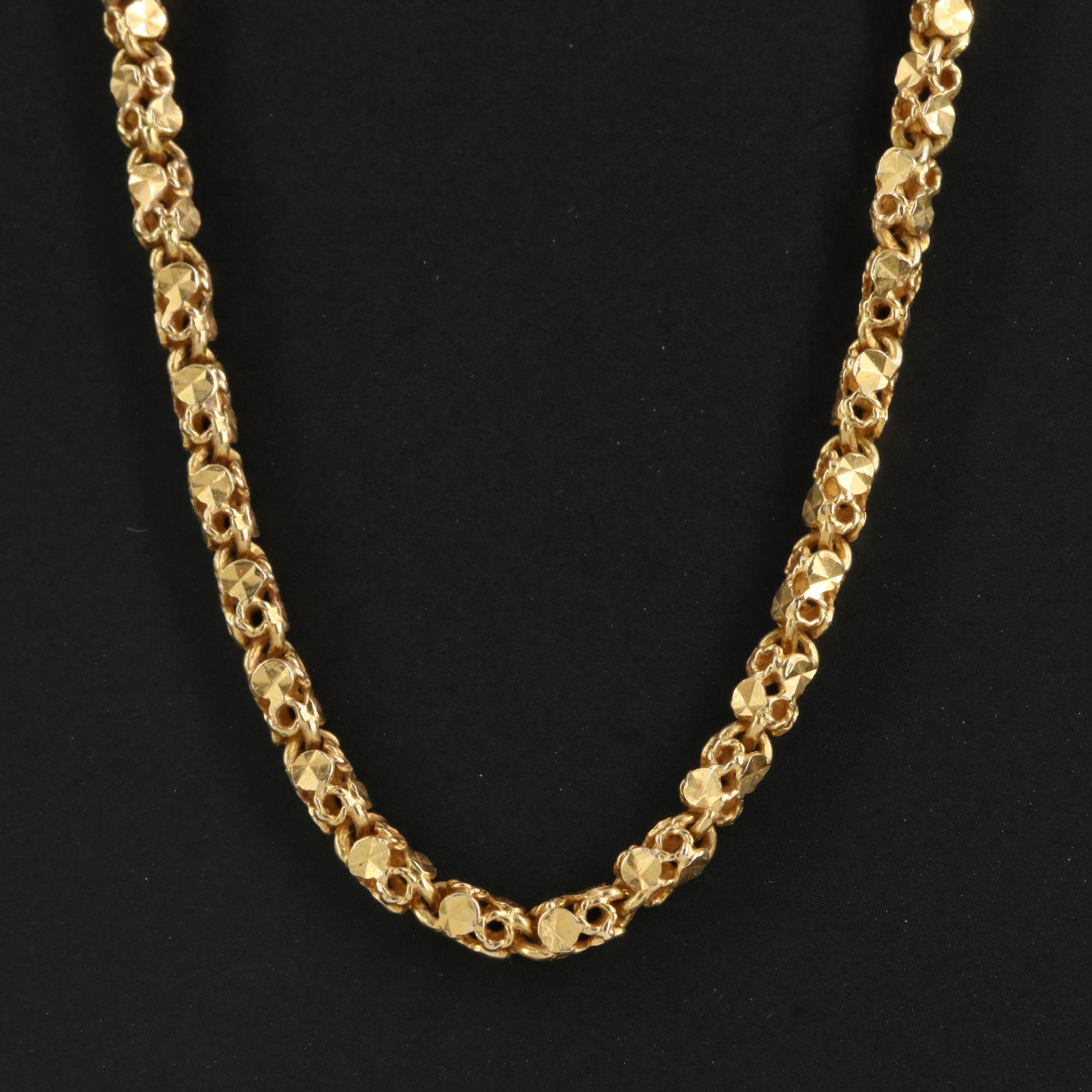 18K Fancy Link Chain Necklace | EBTH