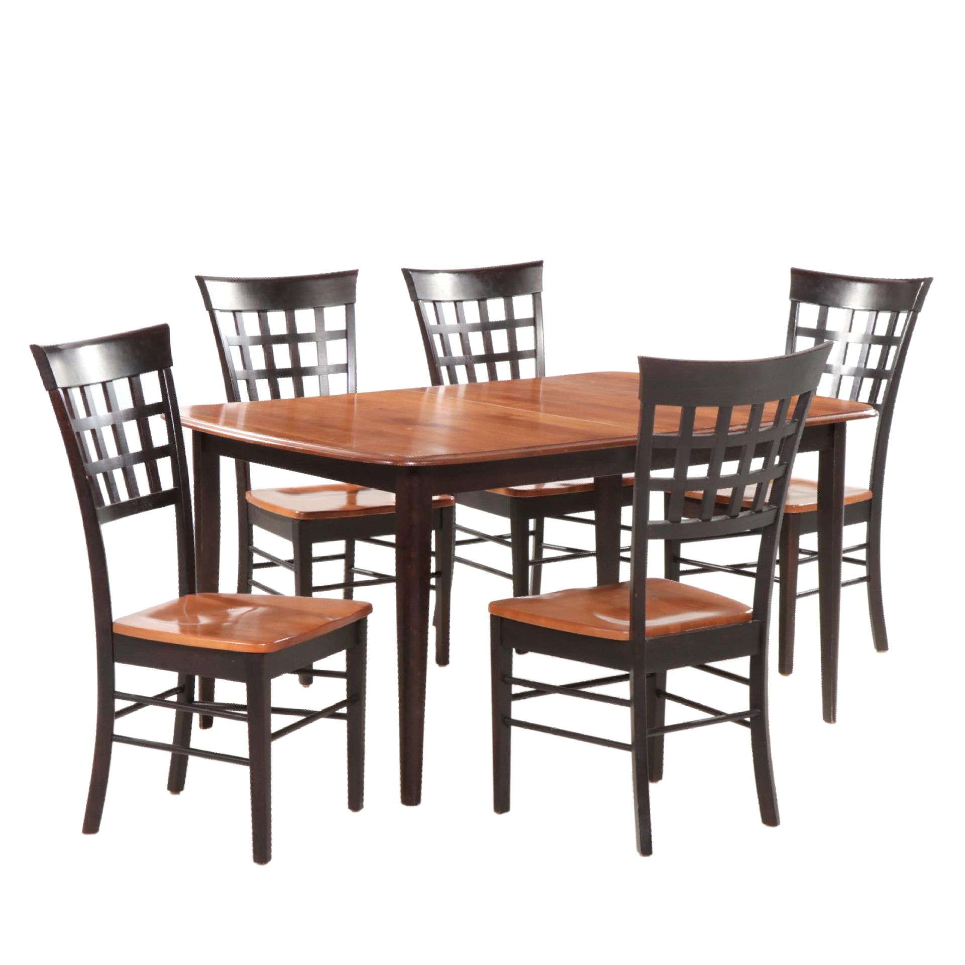 Shermag Maple and Ebonized Wood Six-Piece Dining Set | EBTH