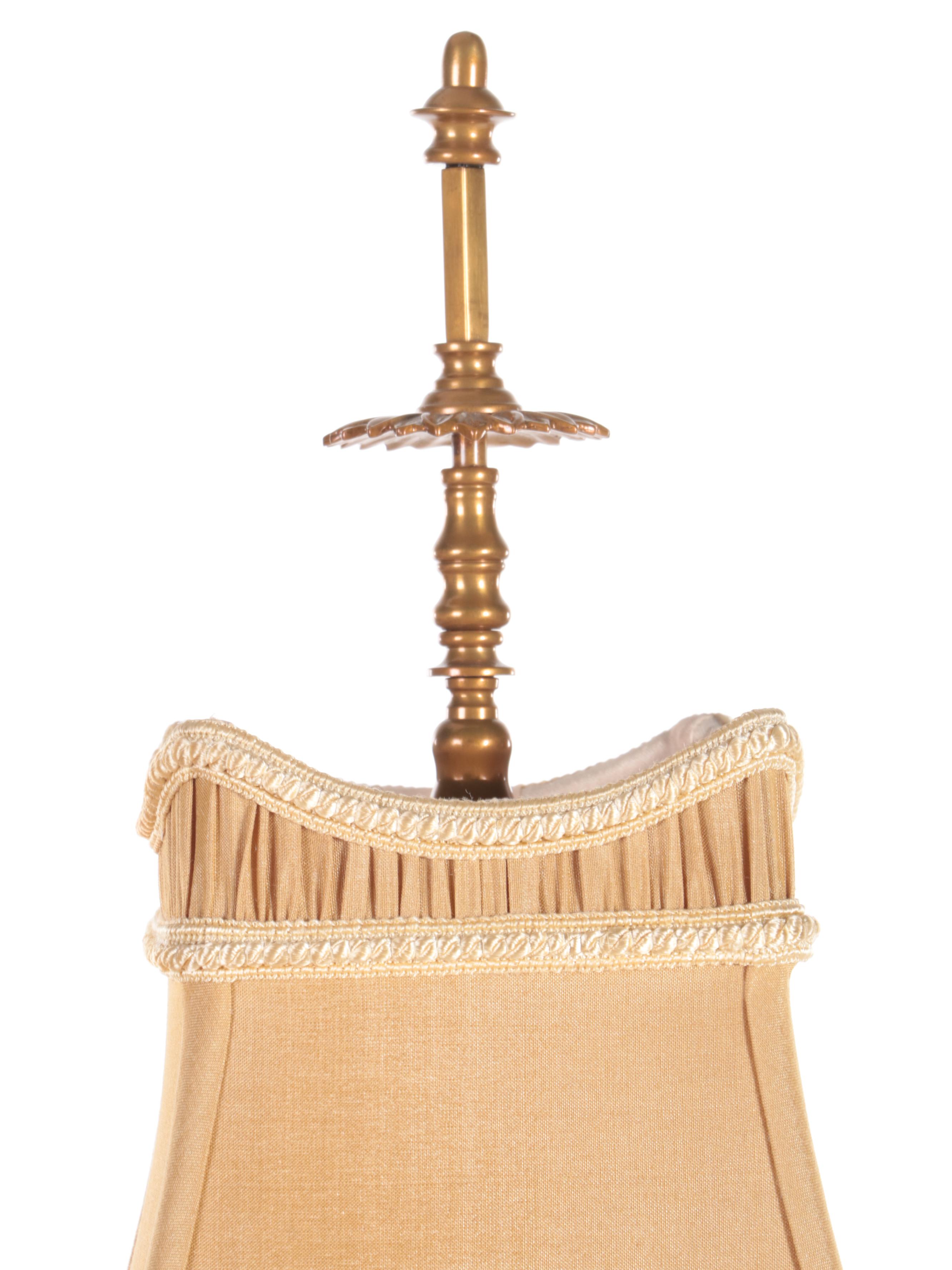 Italian Baroque Brass Candlestick Lamps With Chelsea House Shades ...