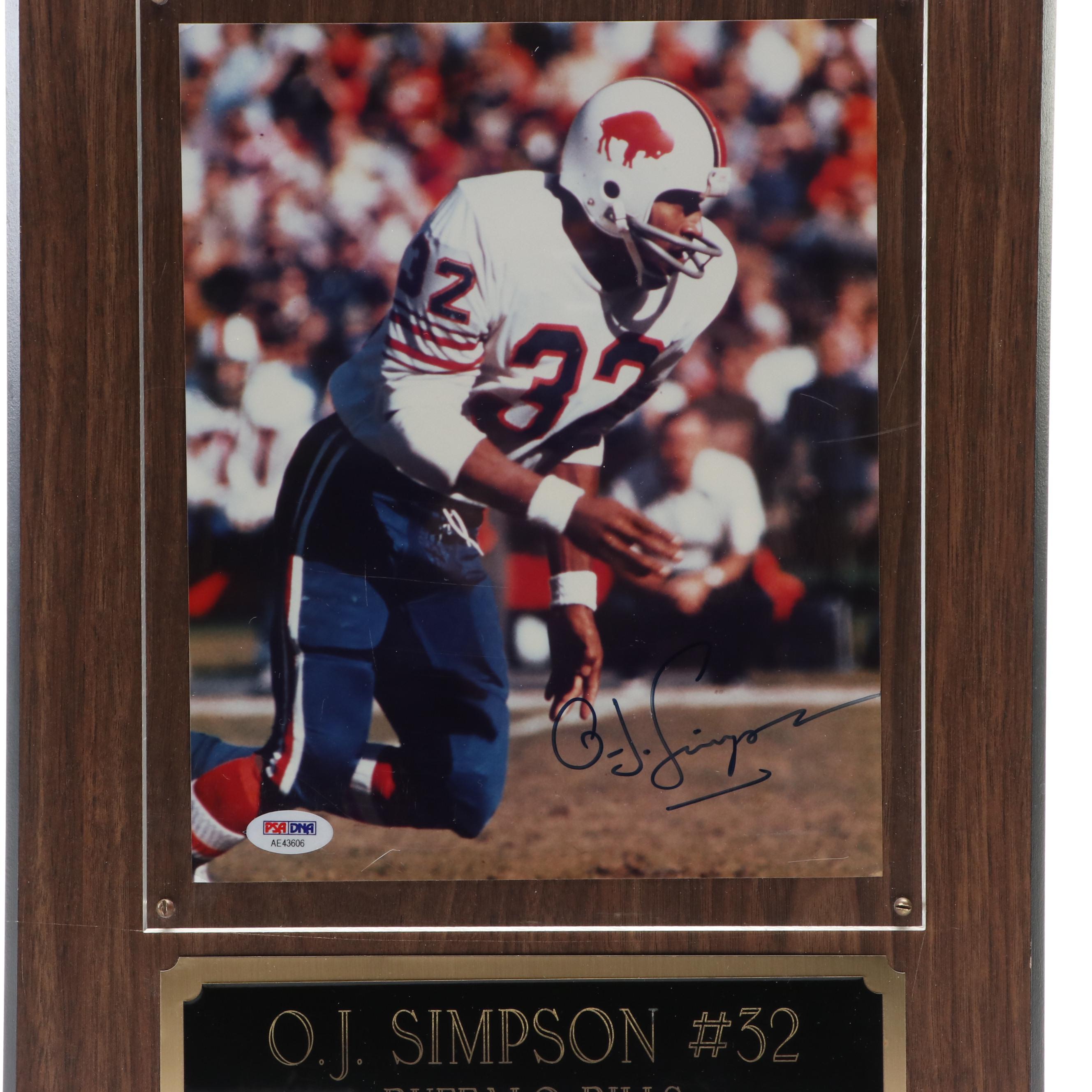 O.J. Simpson Buffalo Bills Signed Photo Plaque, Name Plate, PSA ...