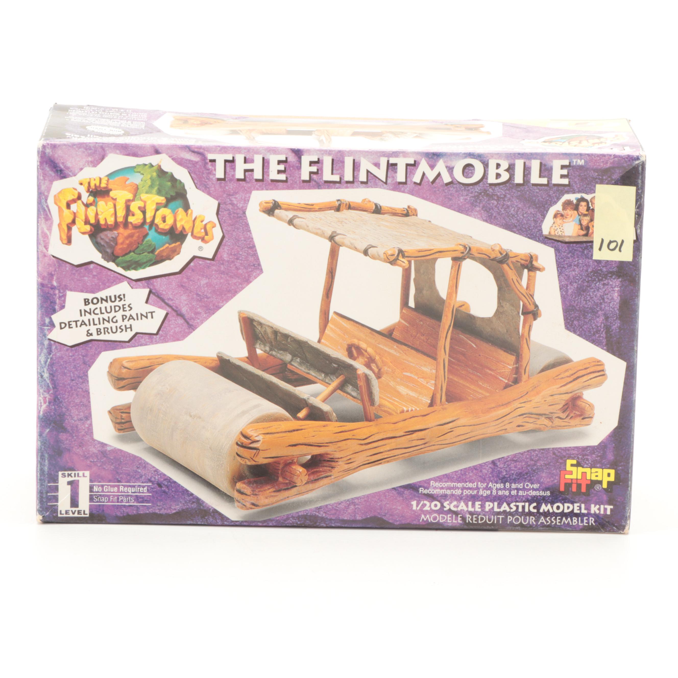 Snap Fit Flintstones The Flintmobile Model with Big Rider Tin Litho ...