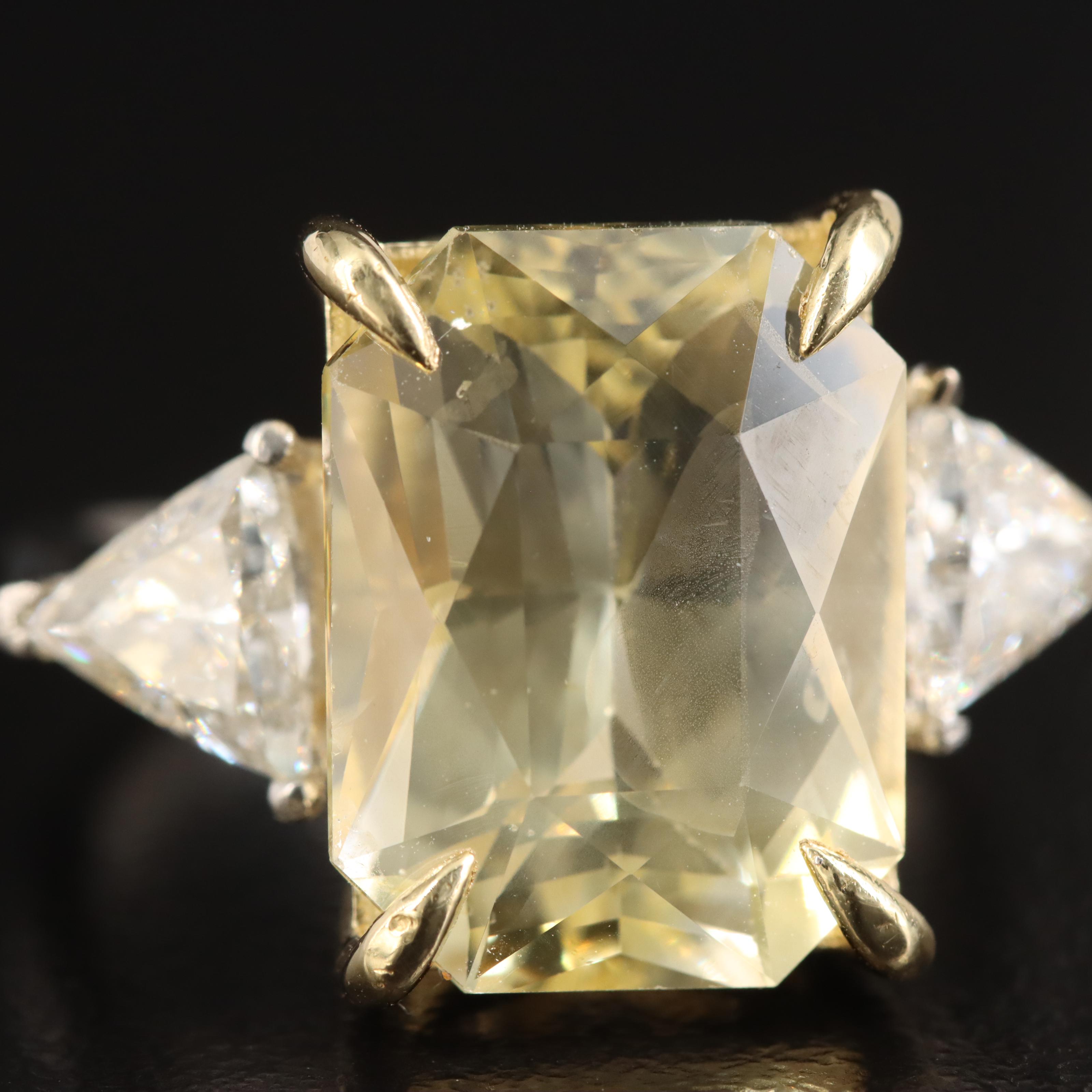 Platinum 10.31 CT Unheated Ceylon Sapphire and Diamond Ring with GIA ...