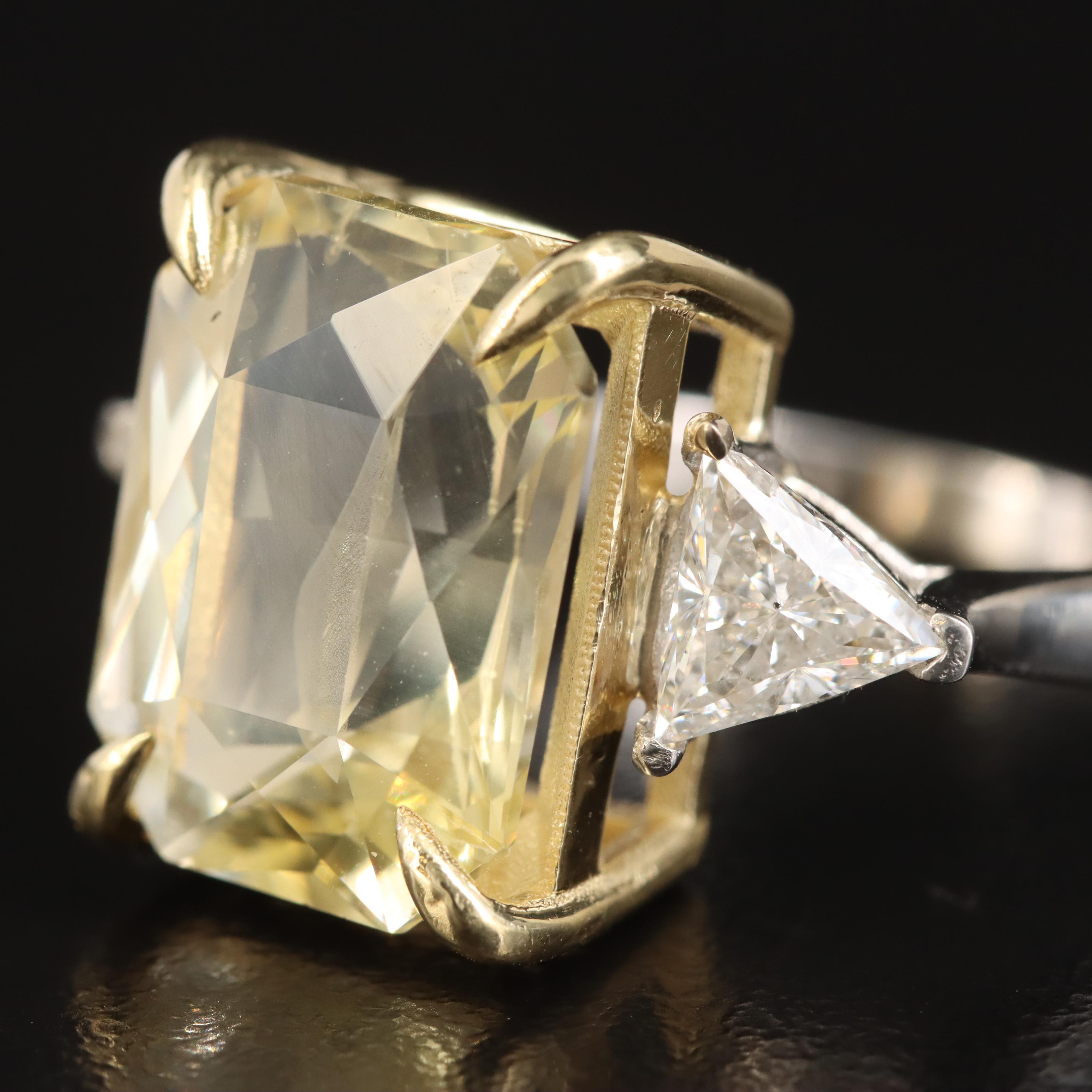 Platinum 10.31 CT Unheated Ceylon Sapphire and Diamond Ring with GIA ...