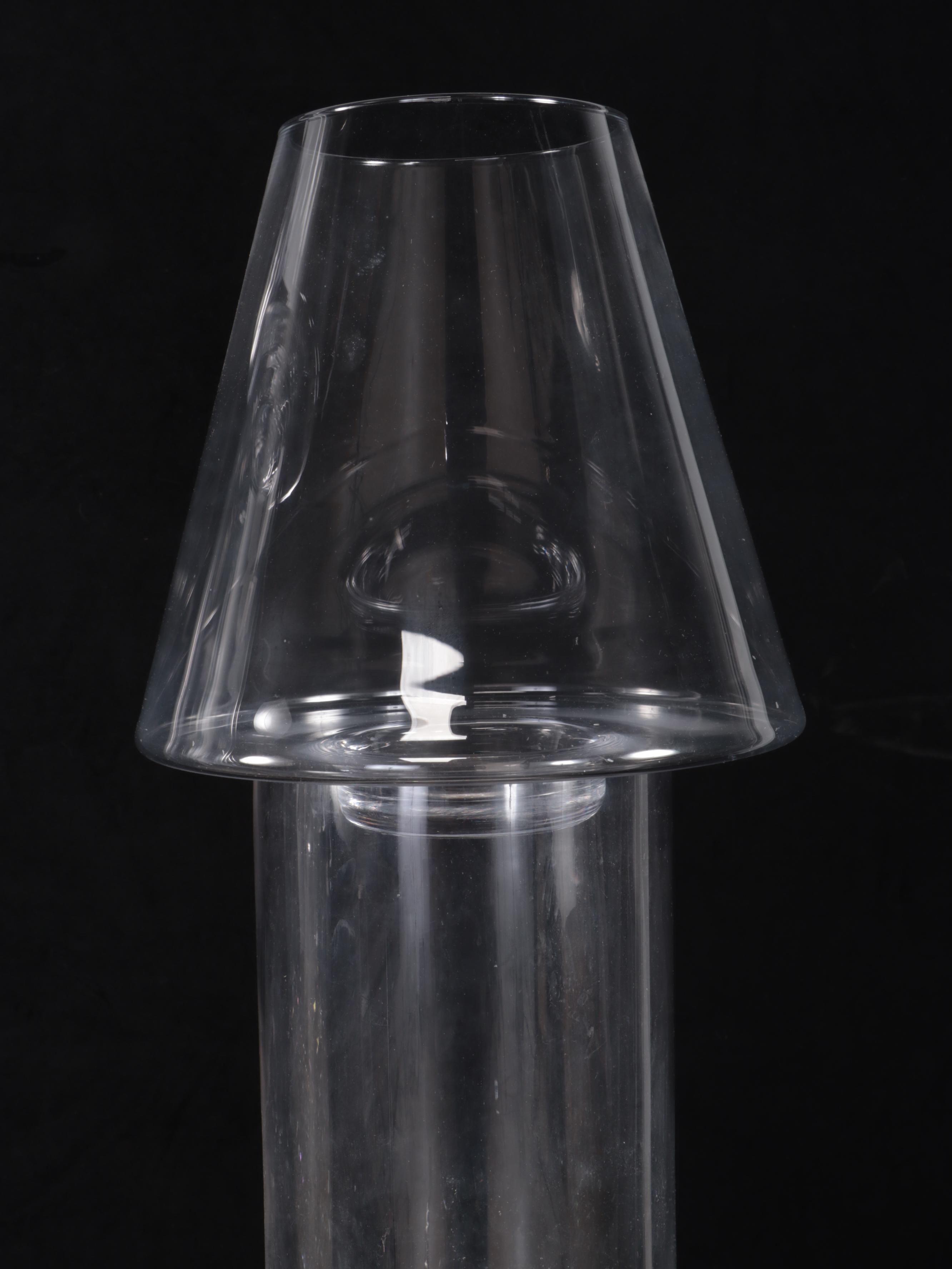 Acrylic Rock Filled Glass Floor Vases with Hurricane Lamp Shades | EBTH