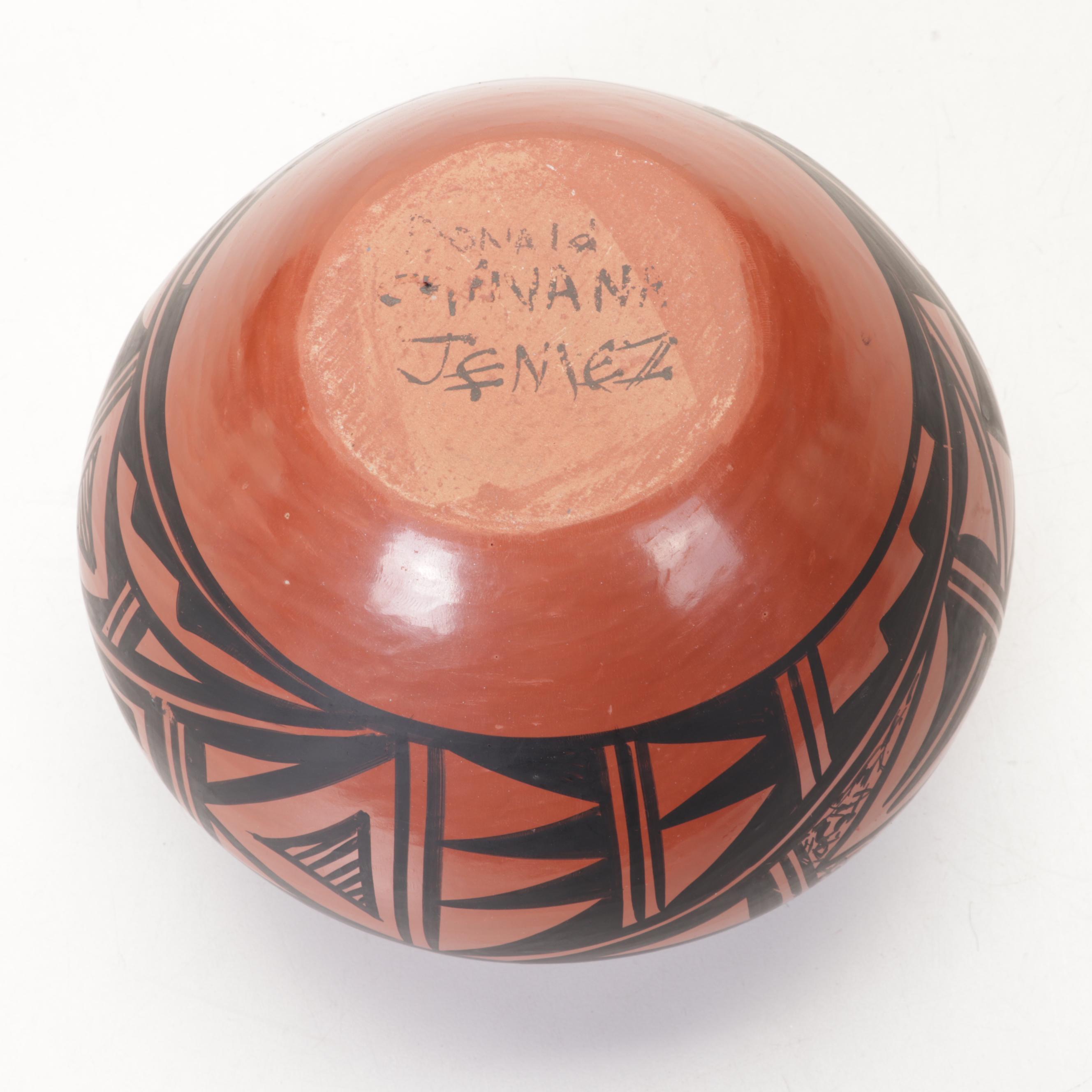 Donald Chinana and Toya Jemez Pueblo Earthenware Ollas and Vases ...