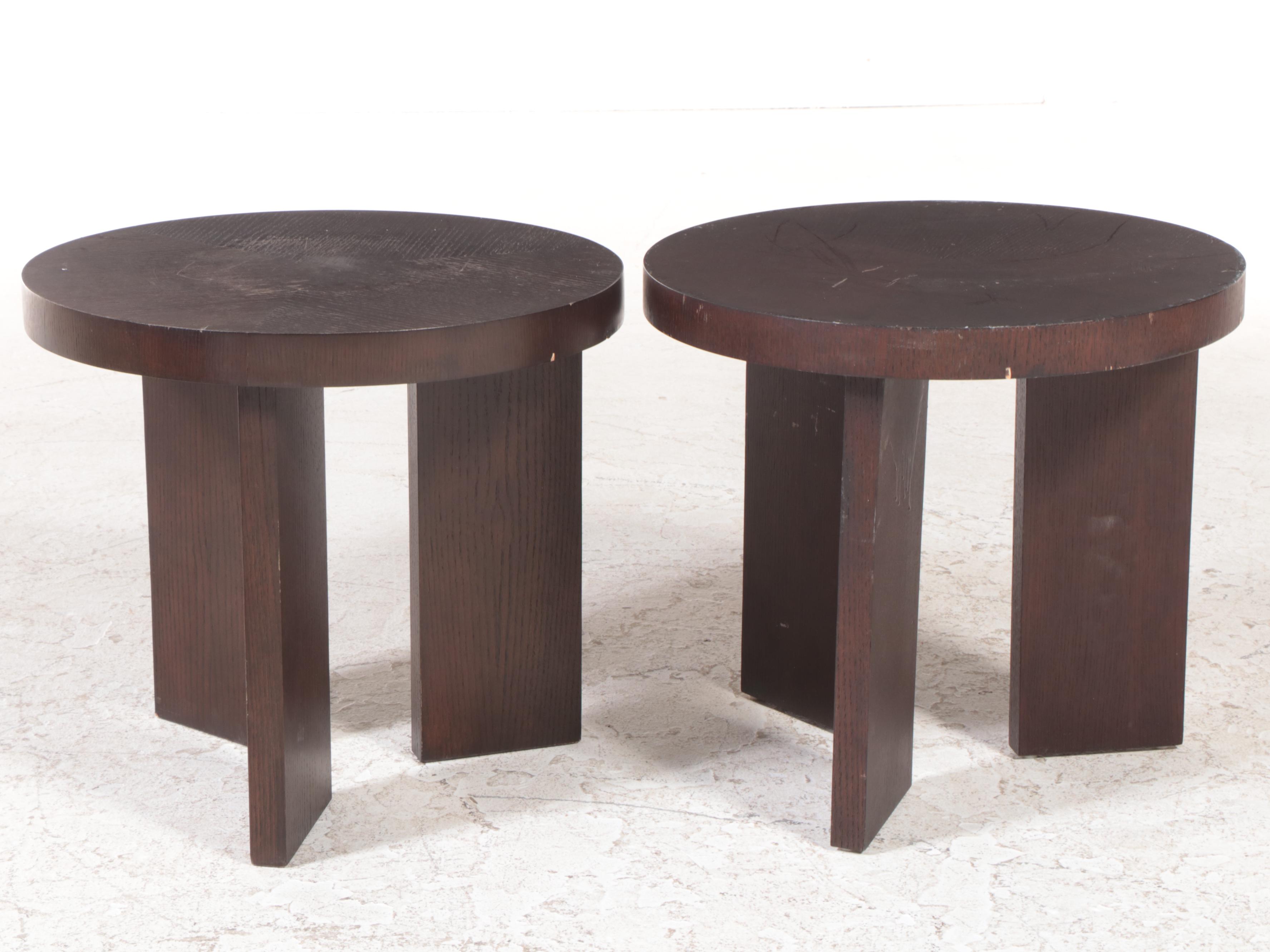 Three Side Tables with Expresso Finish | EBTH