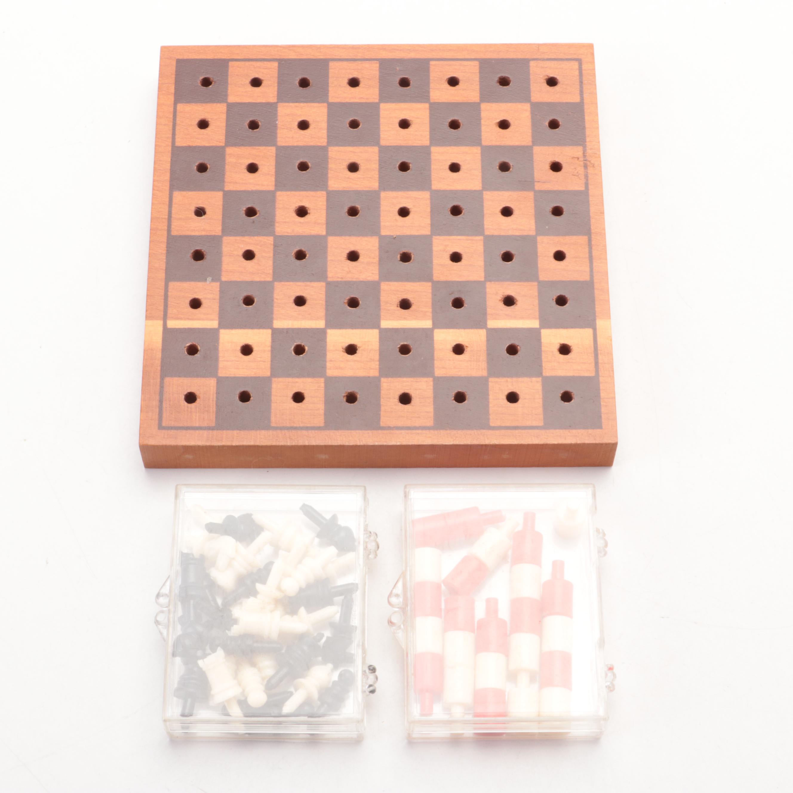 Wooden Checker and Chess Set with Puzzle Boxes and Other Games | EBTH