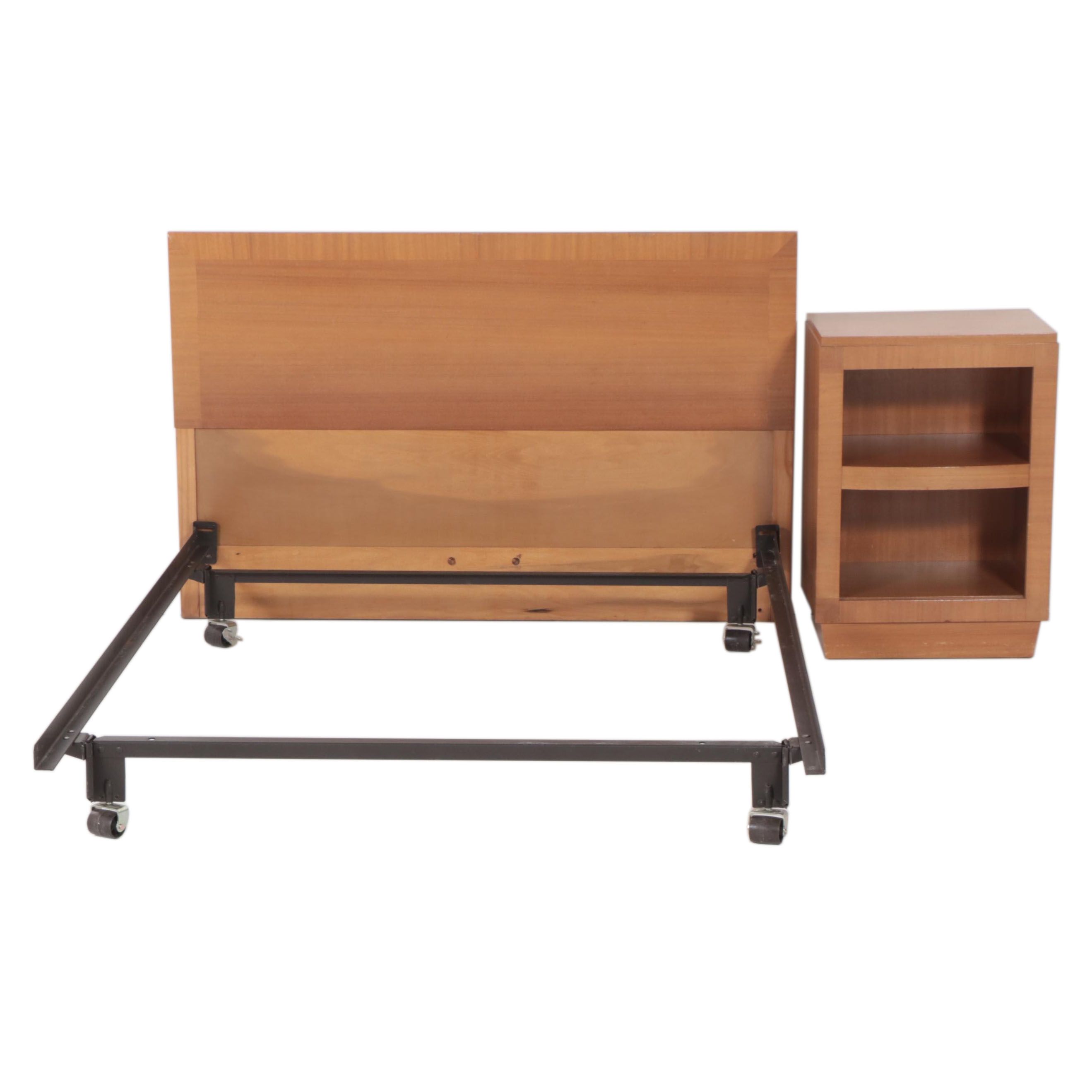 Rway Blond Mahogany Full-Size Headboard with Nightstand, Mid-20th ...