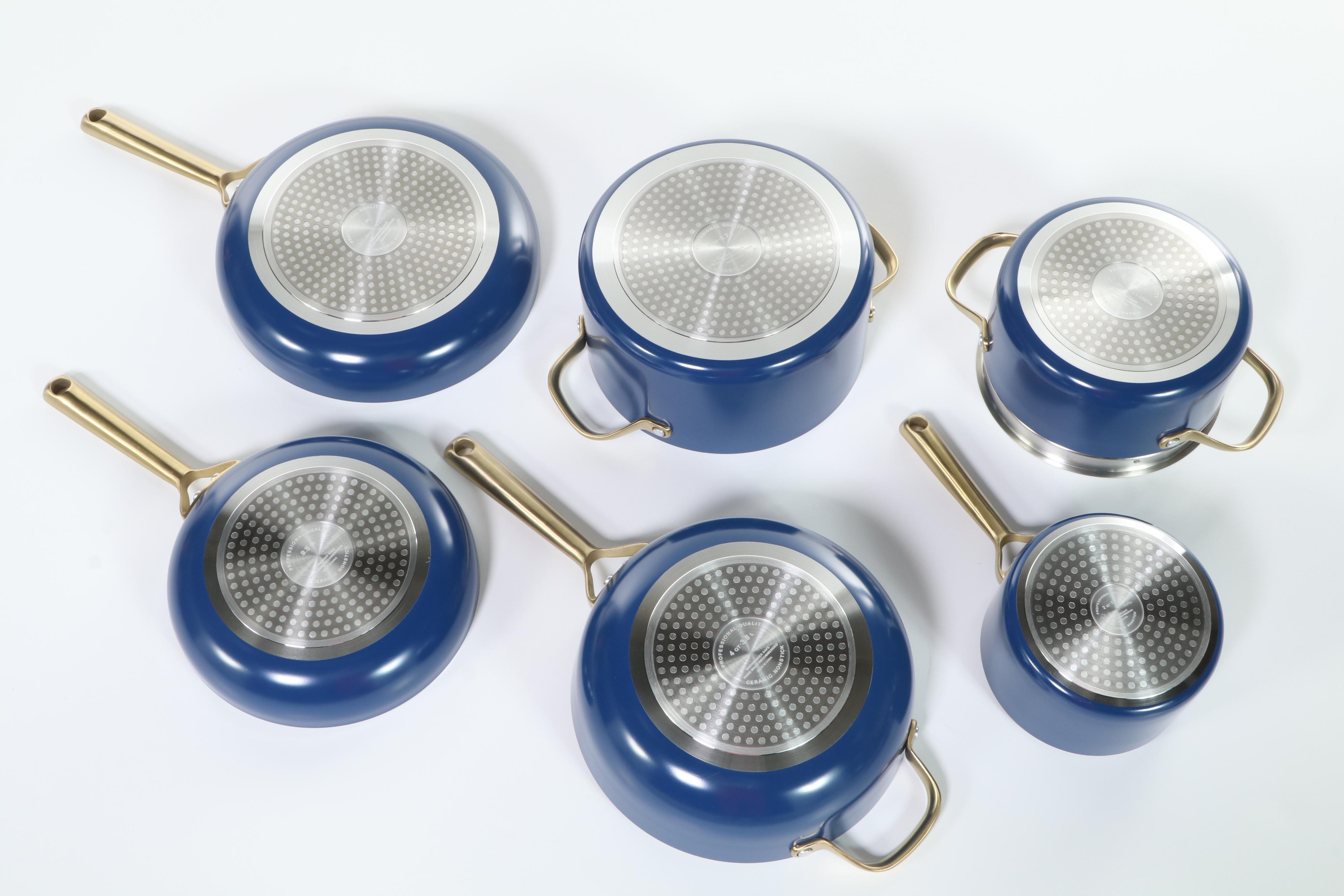 Member's Mark Eleven-Piece Modern Ceramic Cookware Set in Navy | EBTH