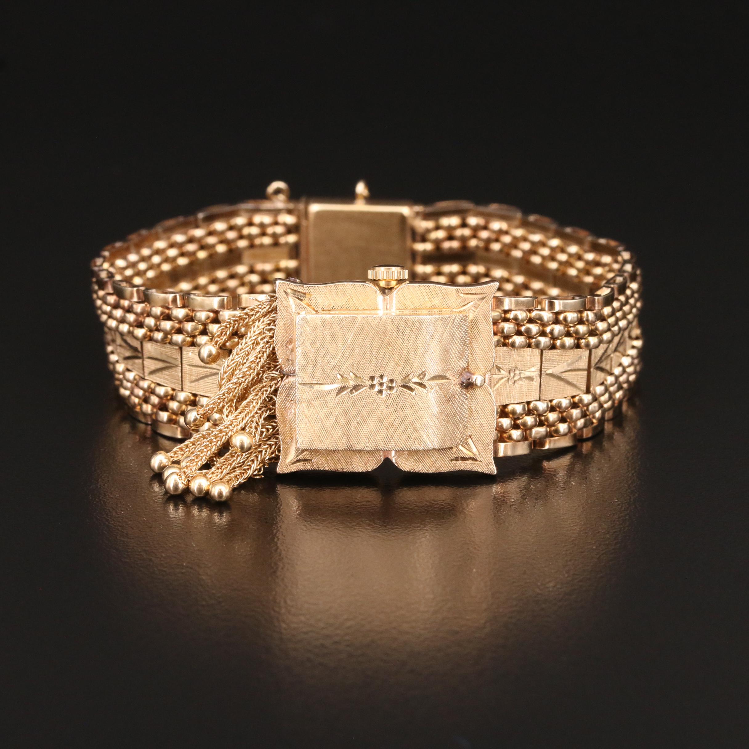 Vintage 14K Eloga Swiss Hidden Dial Wristwatch | EBTH