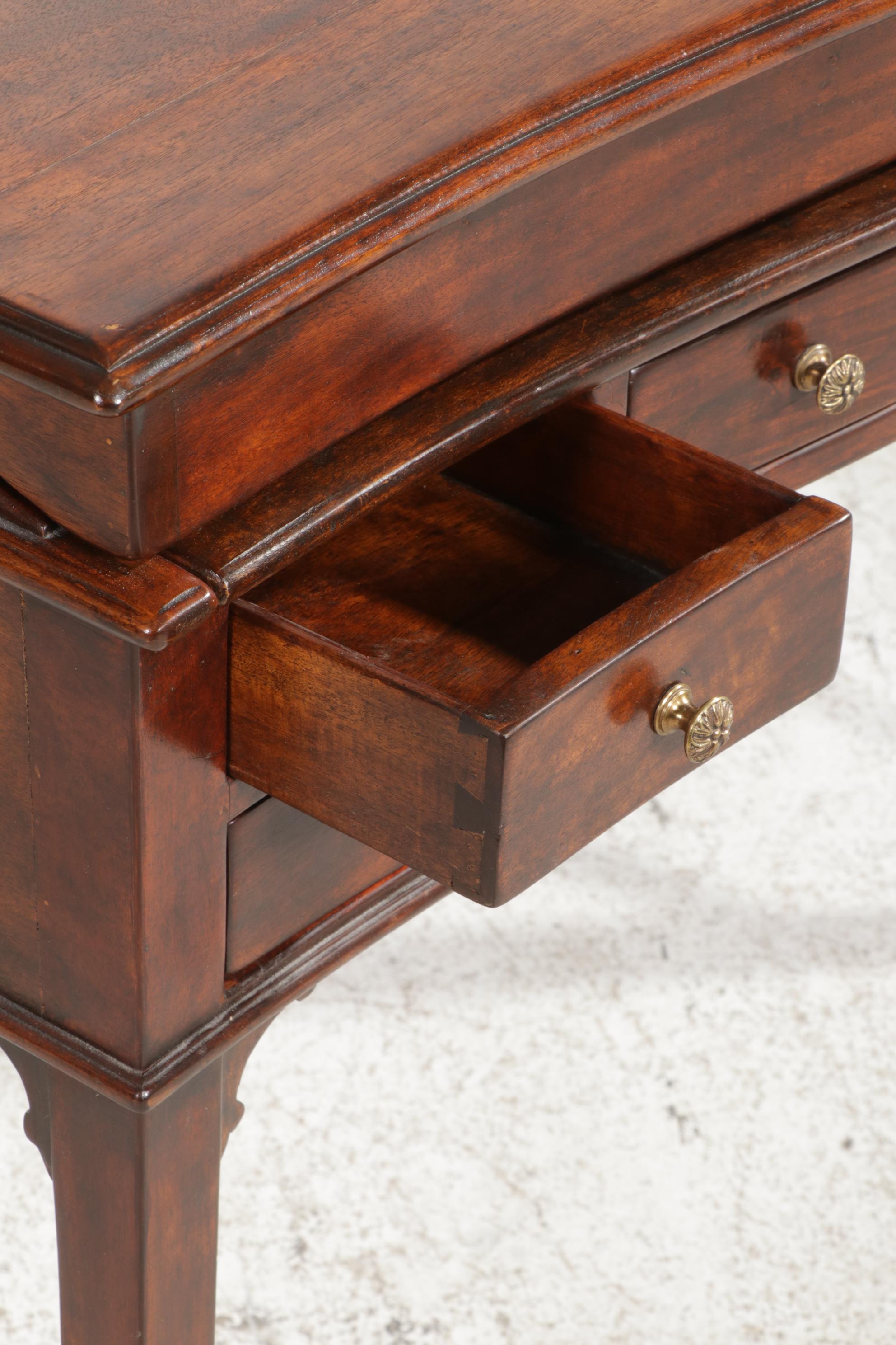 Theodore Alexander "Campaign Collection" Acacia and Leather Secretary ...