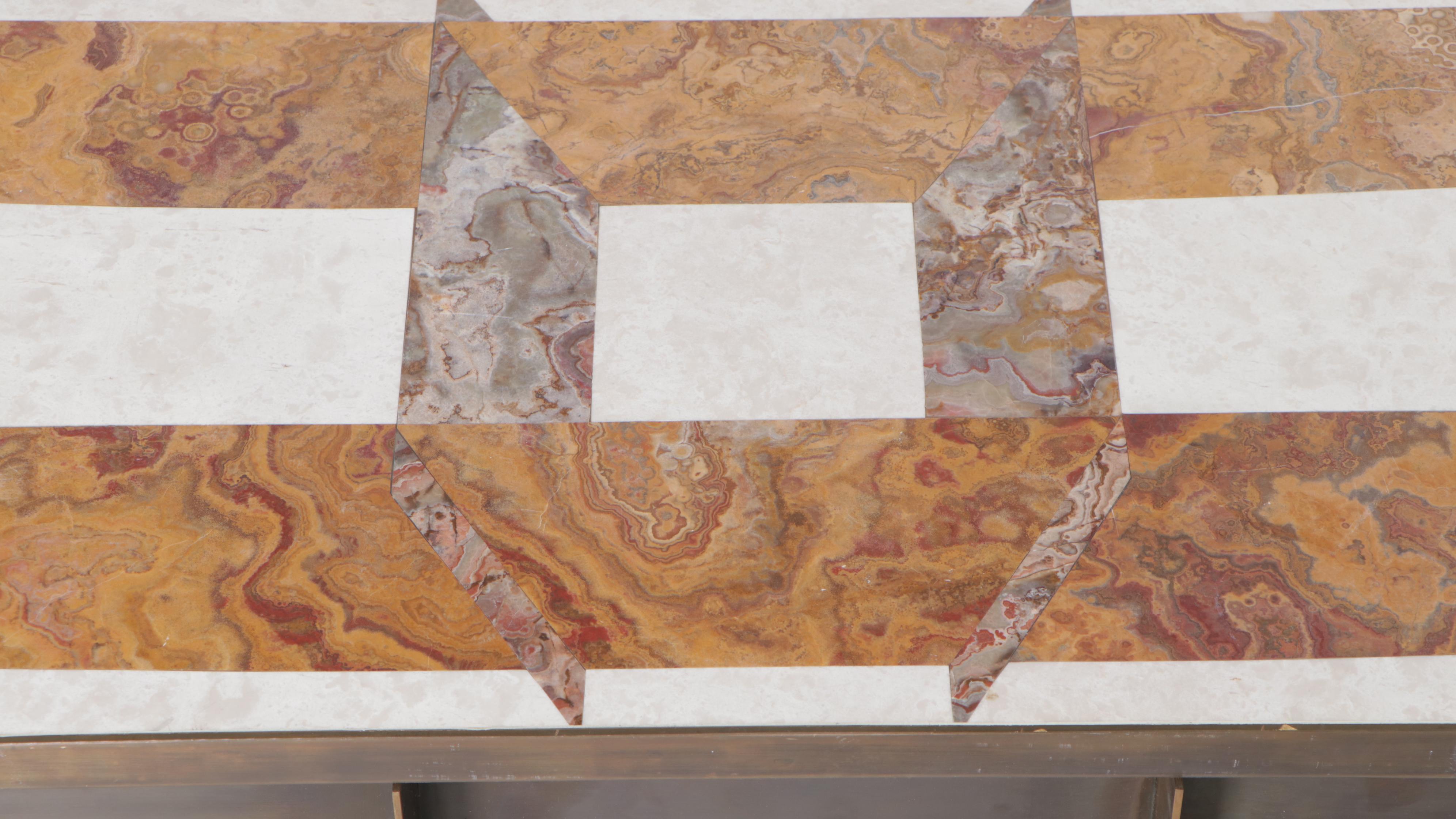 Modernist Style Bronze and Marble Console Table | EBTH