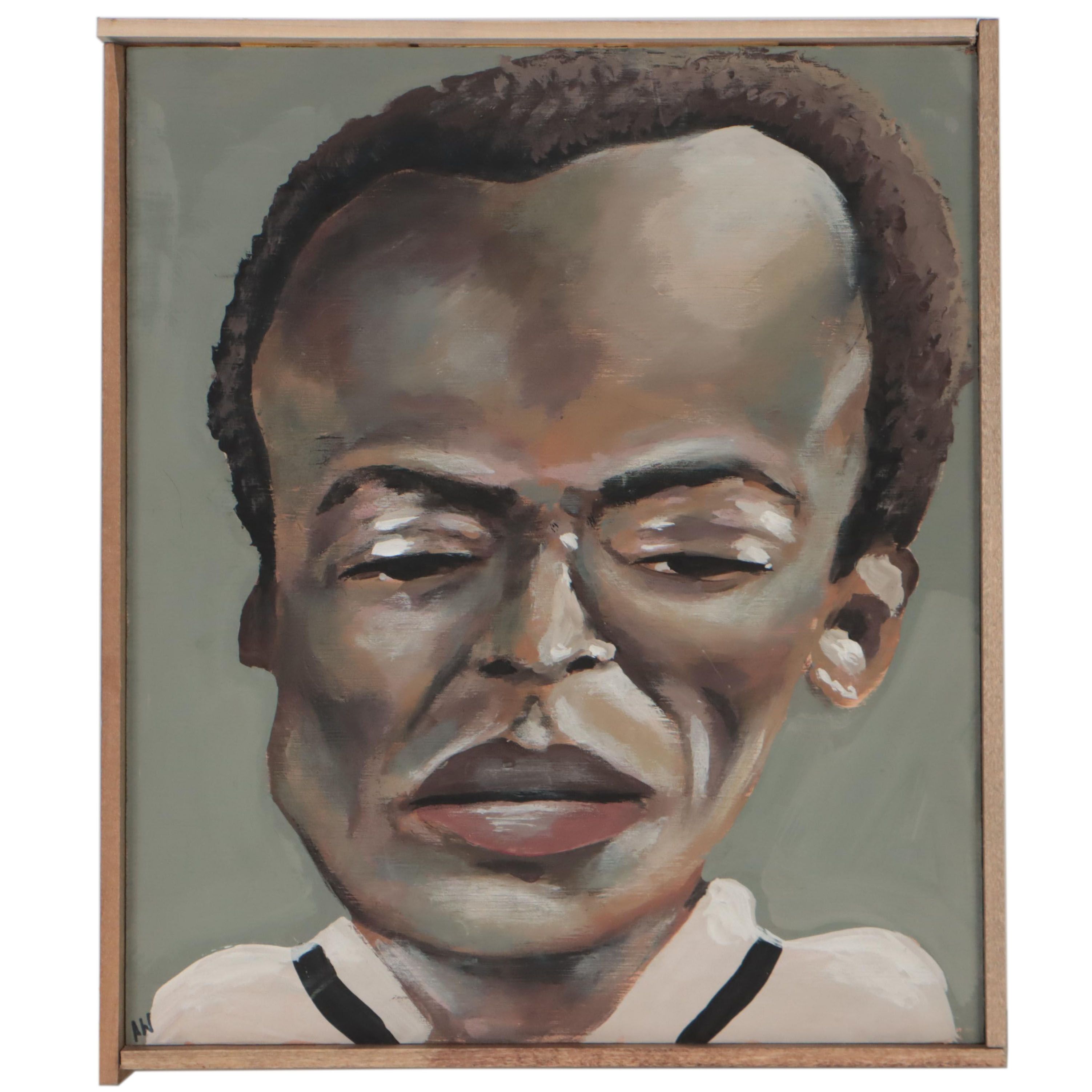 Aaron Wooten Portrait Acrylic Painting "Miles Davis," 2022 | EBTH