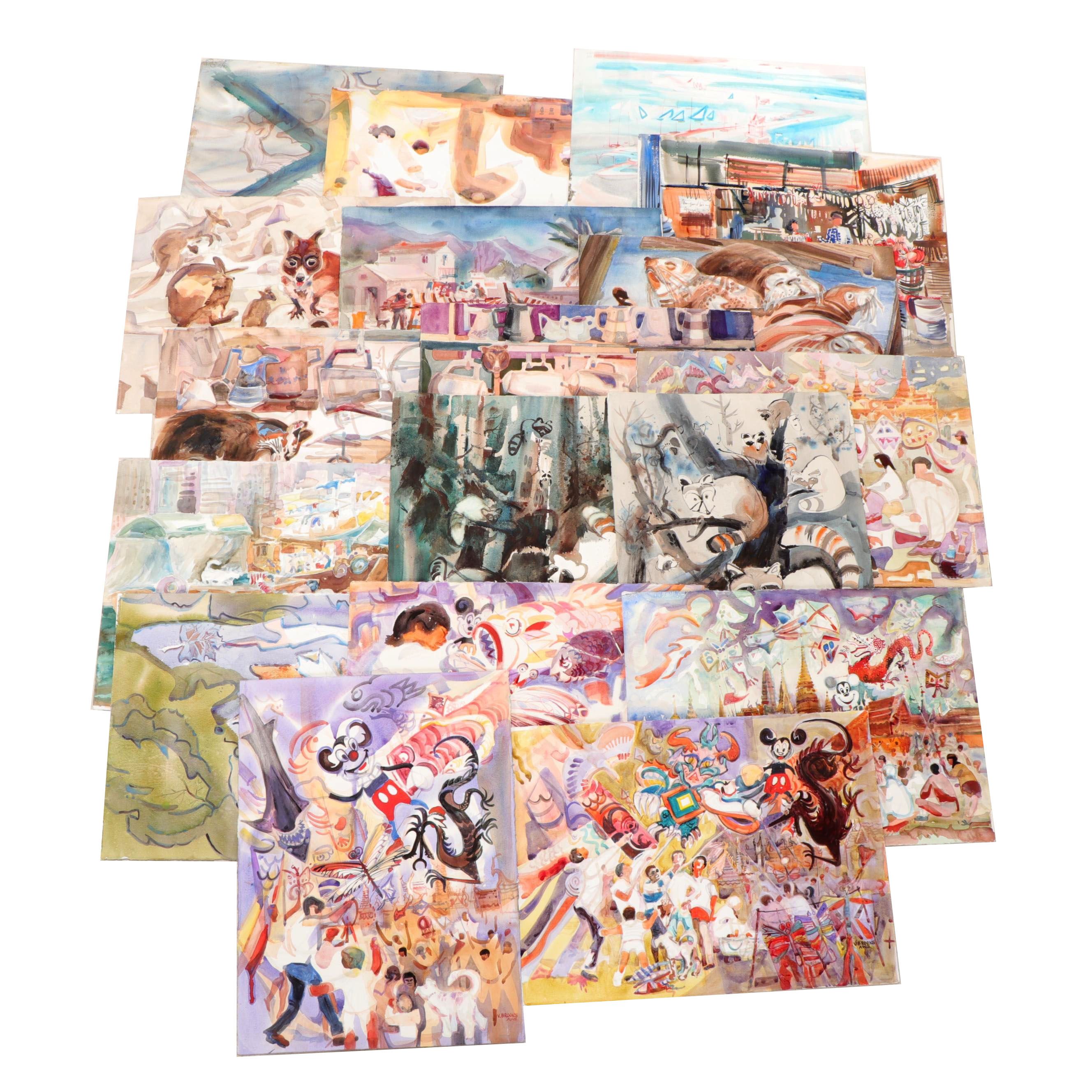 Virginia Brooks Watercolor Paintings of Animals and More | EBTH