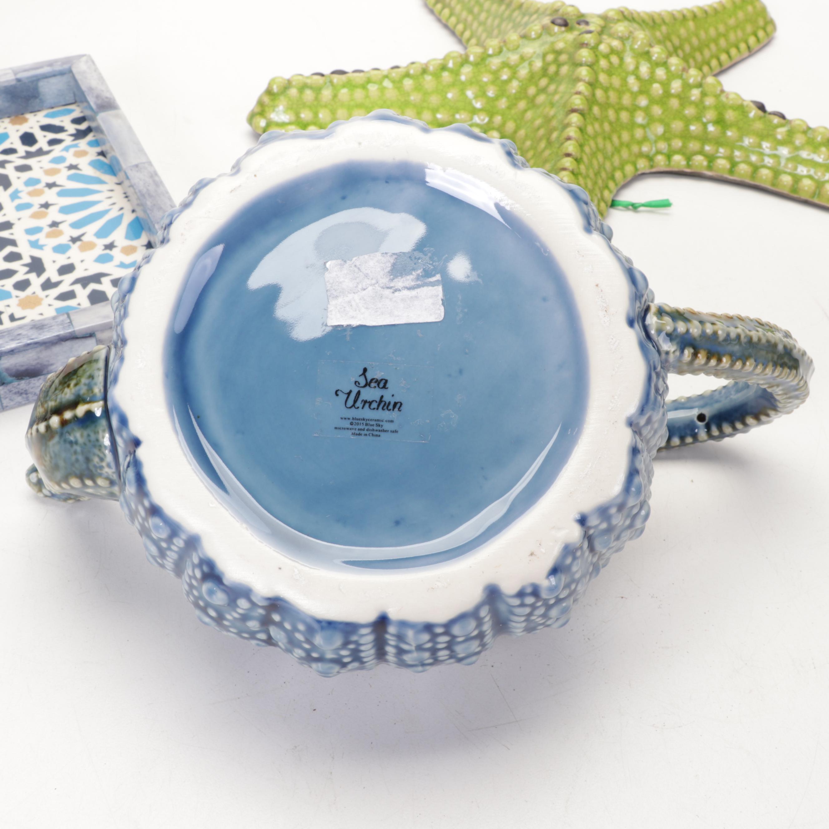 Blue Sky "Sea Urchin" Teapot, and Other Ocean Theme Serveware | EBTH