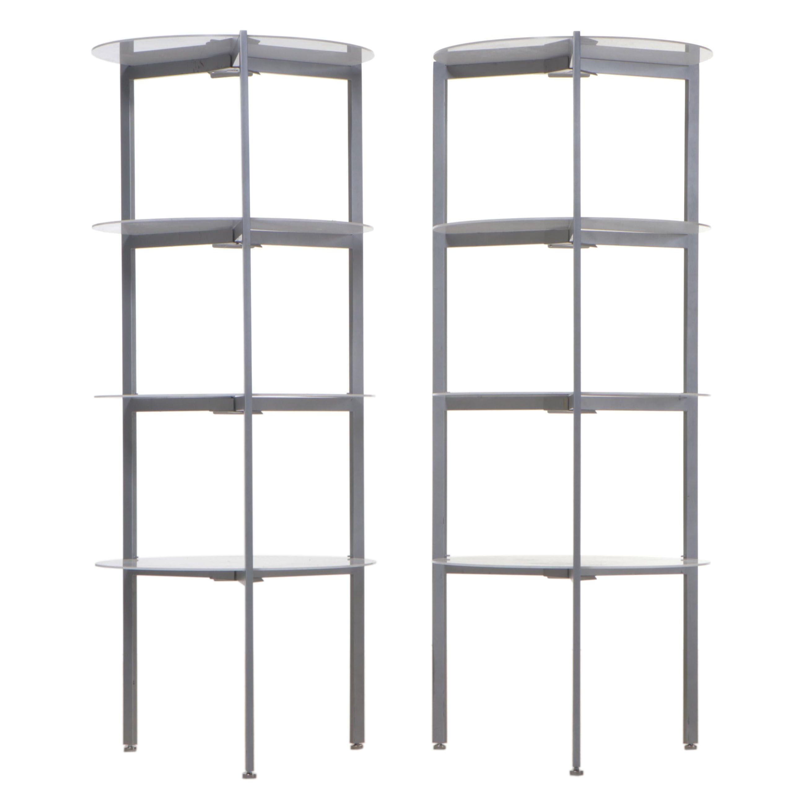 Pair of Metal and Acrylic Four-Tier Display Towers | EBTH