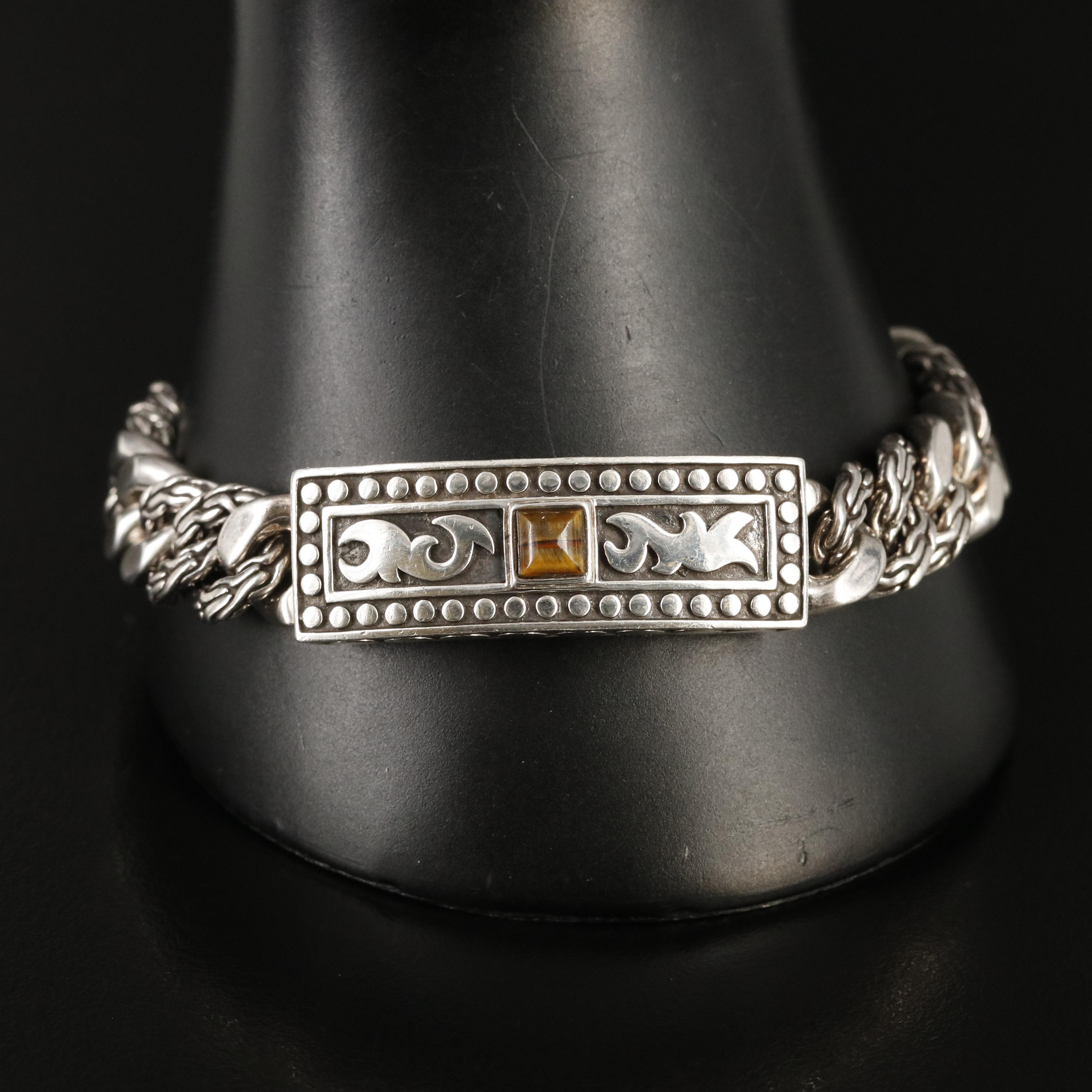 John Hardy Dayak Batu Link Tiger's Eye Bracelet Sterling | EBTH