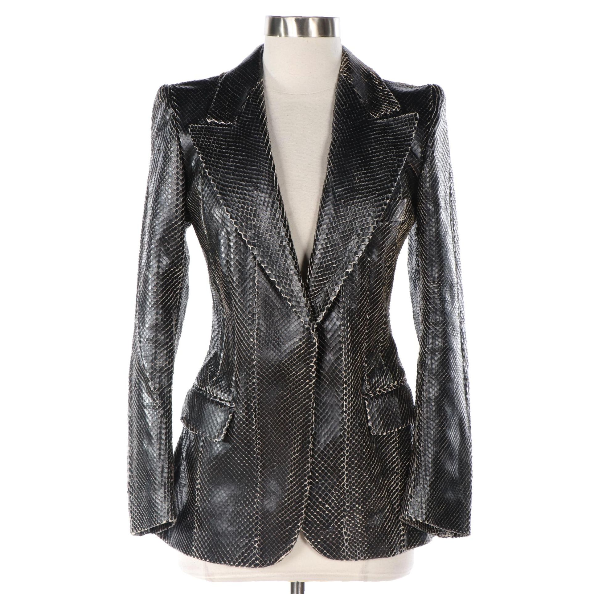 Yves Saint Laurent Dyed Python Skin Blazer | EBTH