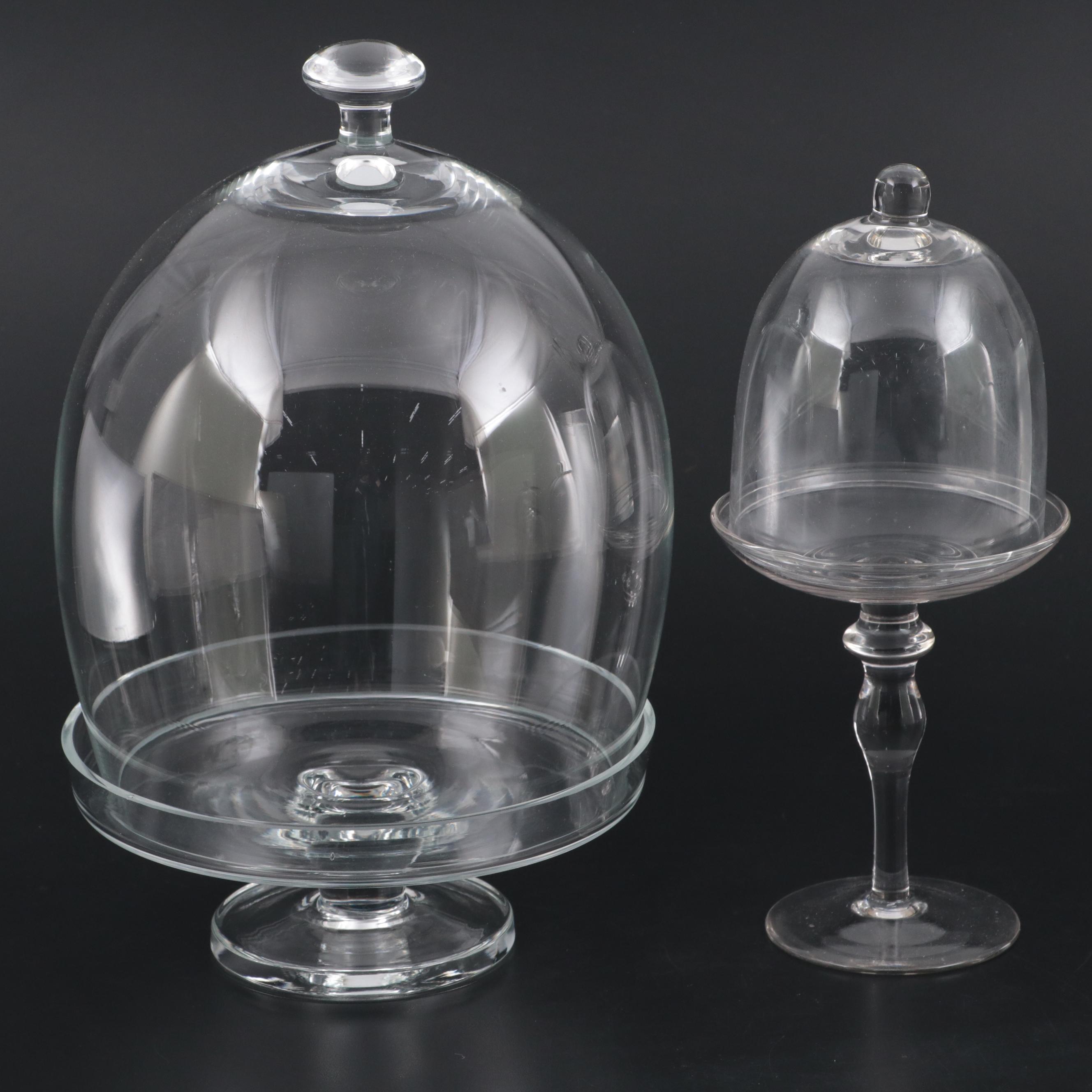 Clear Glass Cloches with Pedestal Stands | EBTH