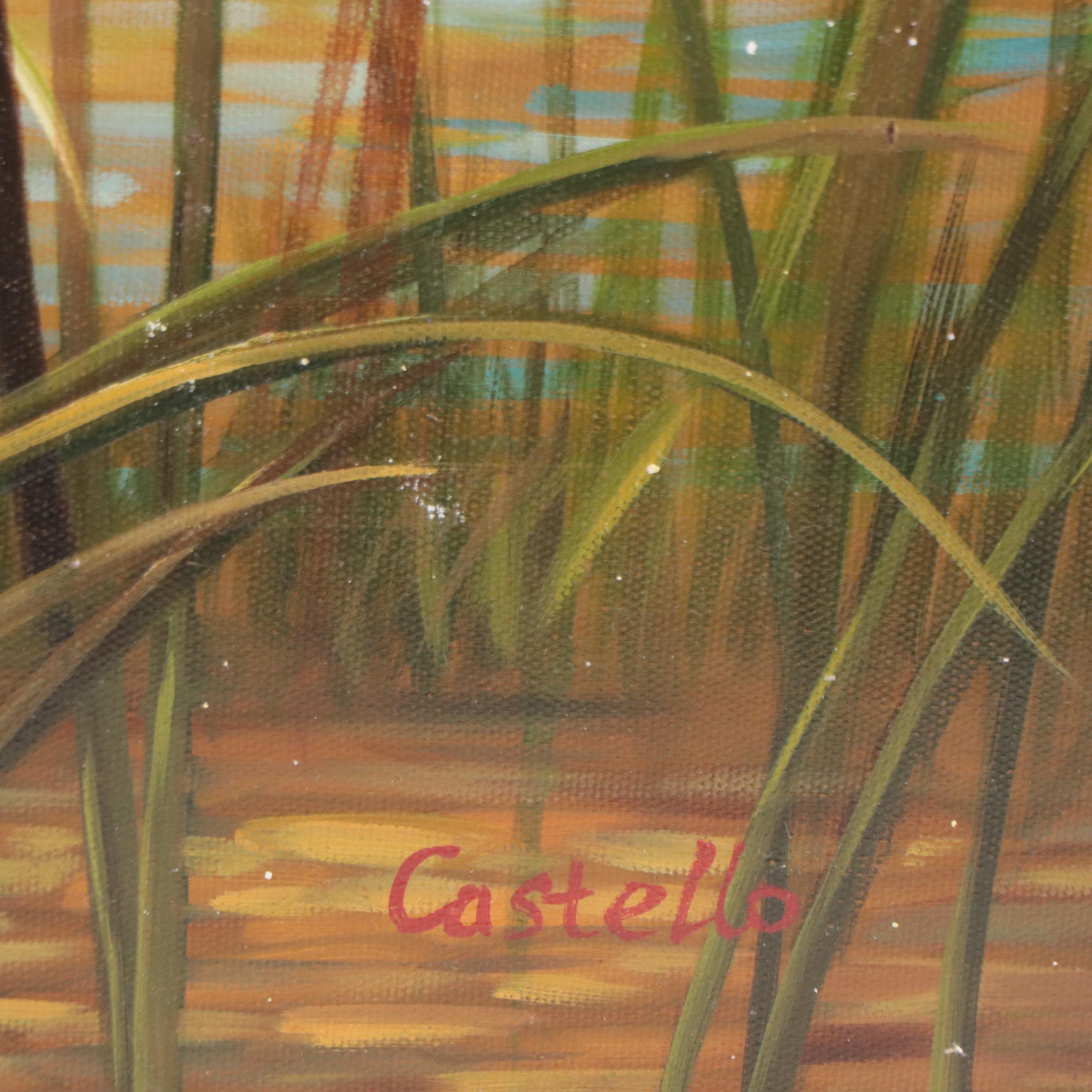 Castello Oil Painting of Stork, 21st Century | EBTH