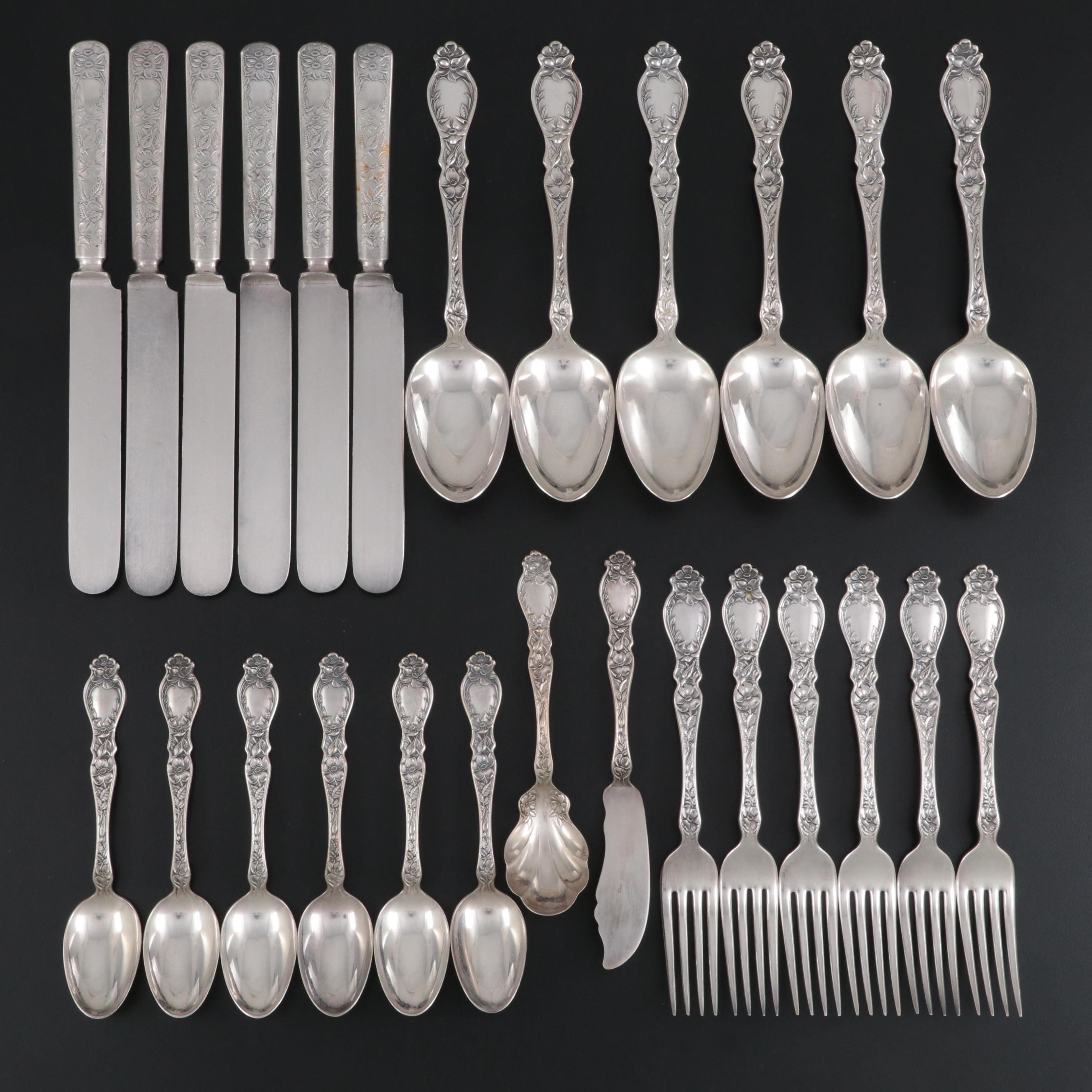 The Adams Mfg. Co. Silver Plate Flatware with Shell Sugar Spoon and ...