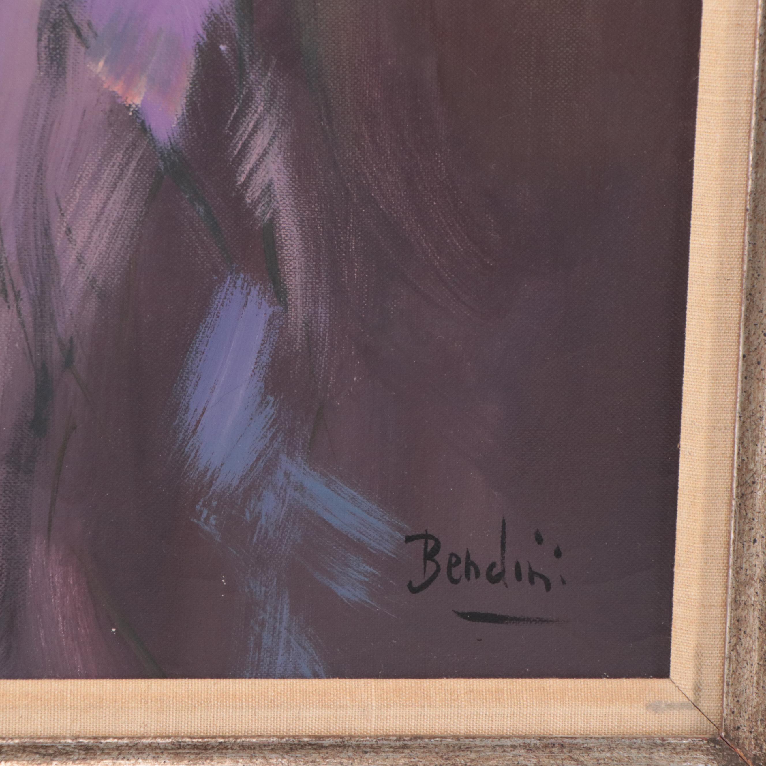 Bendini Portrait Oil Painting of Young Girl, Late 20th Century | EBTH