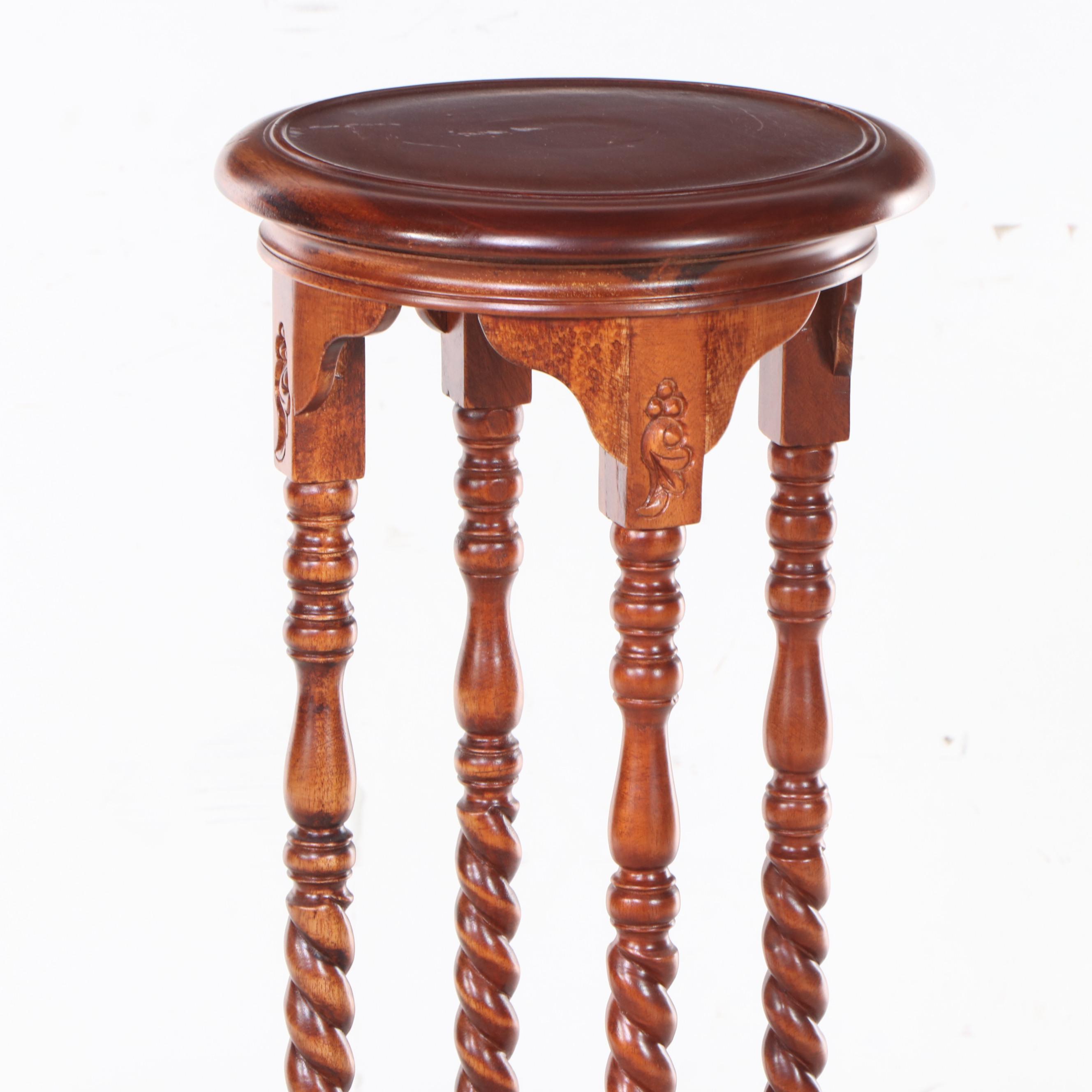 Contemporary Victorian Style Mahogany Rope-Leg Stand | EBTH
