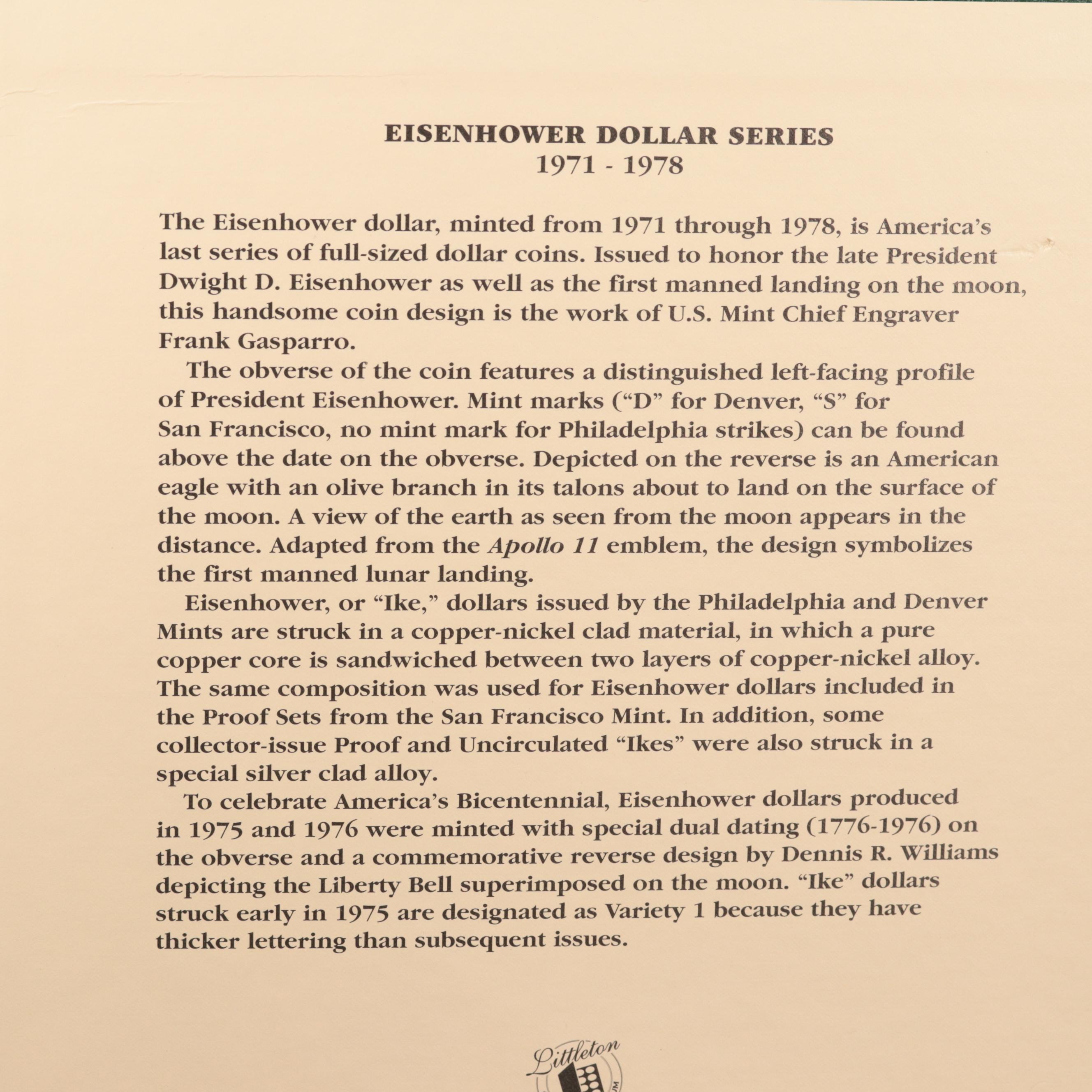 Complete Collection of Eisenhower Dollars, 1971-1978 | EBTH
