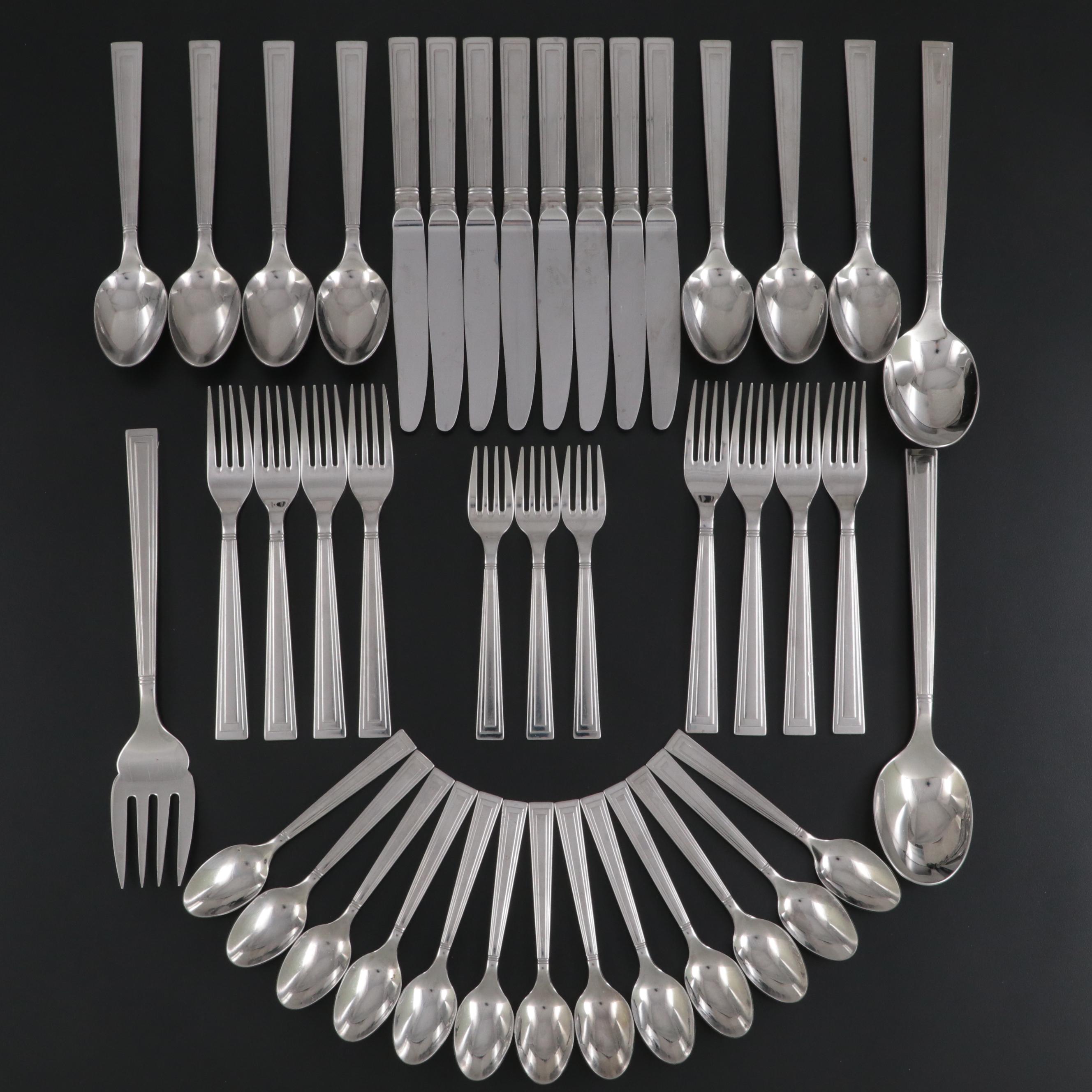 Christofle "Folio" Stainless Steel Flatware and Serving Utensils | EBTH