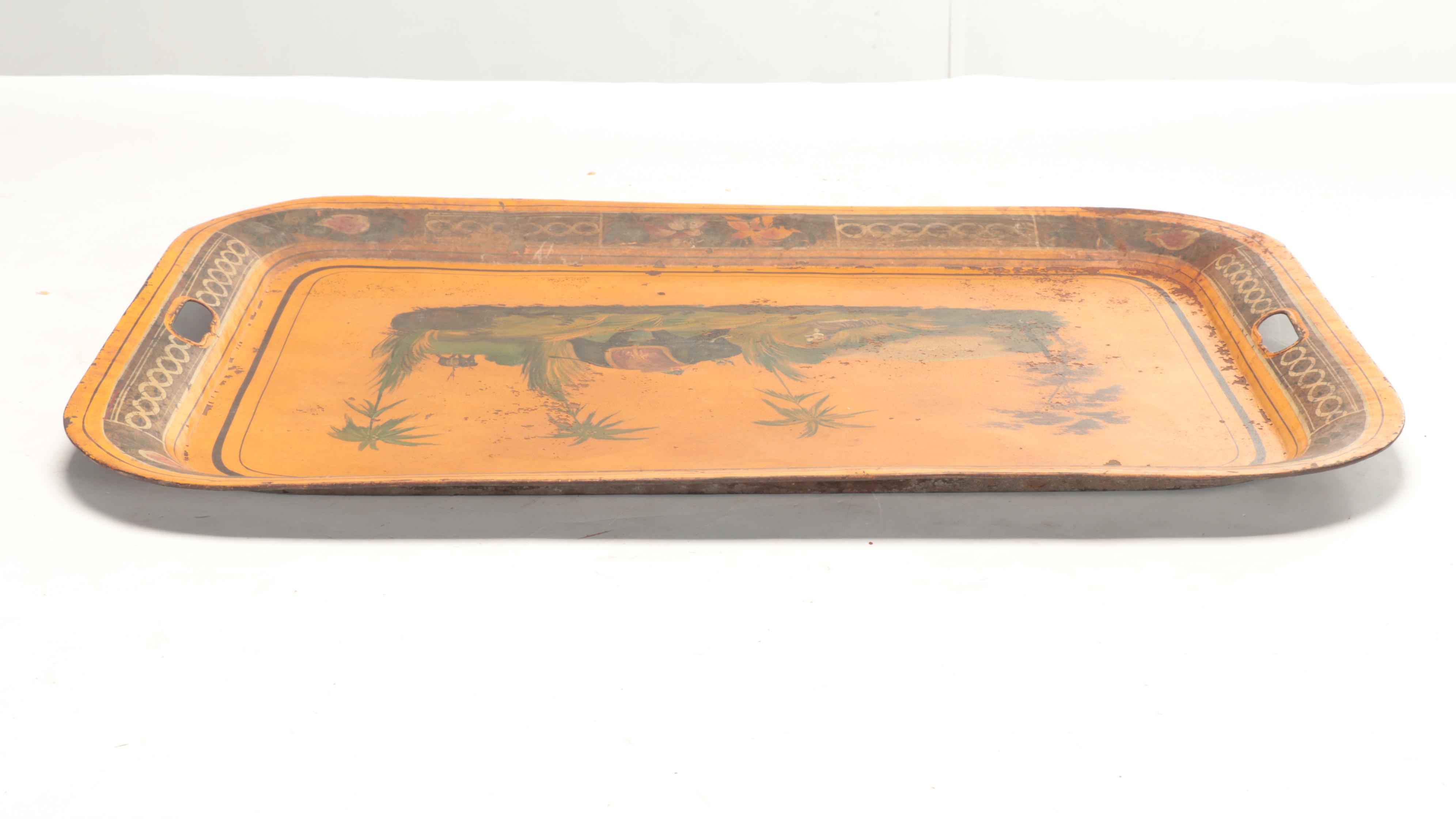 English Orientalist Toleware Tray, 19th Century | EBTH