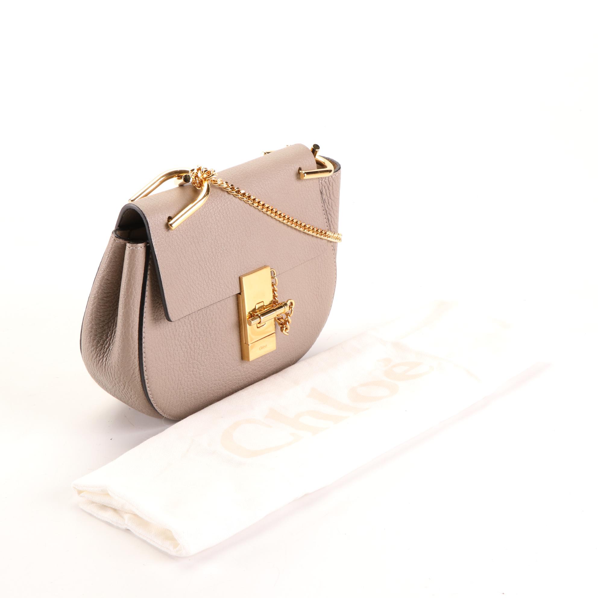 Chloé Mini Drew Crossbody Bag in Pebble Grain Leather | Everything But ...