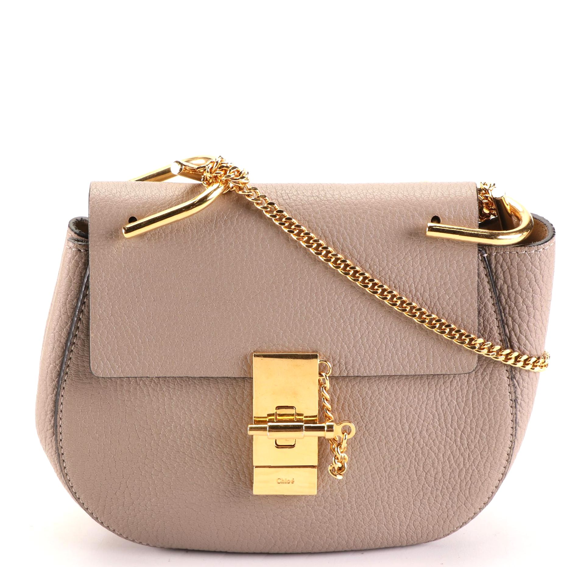 Chloé Mini Drew Crossbody Bag in Pebble Grain Leather | Everything But ...