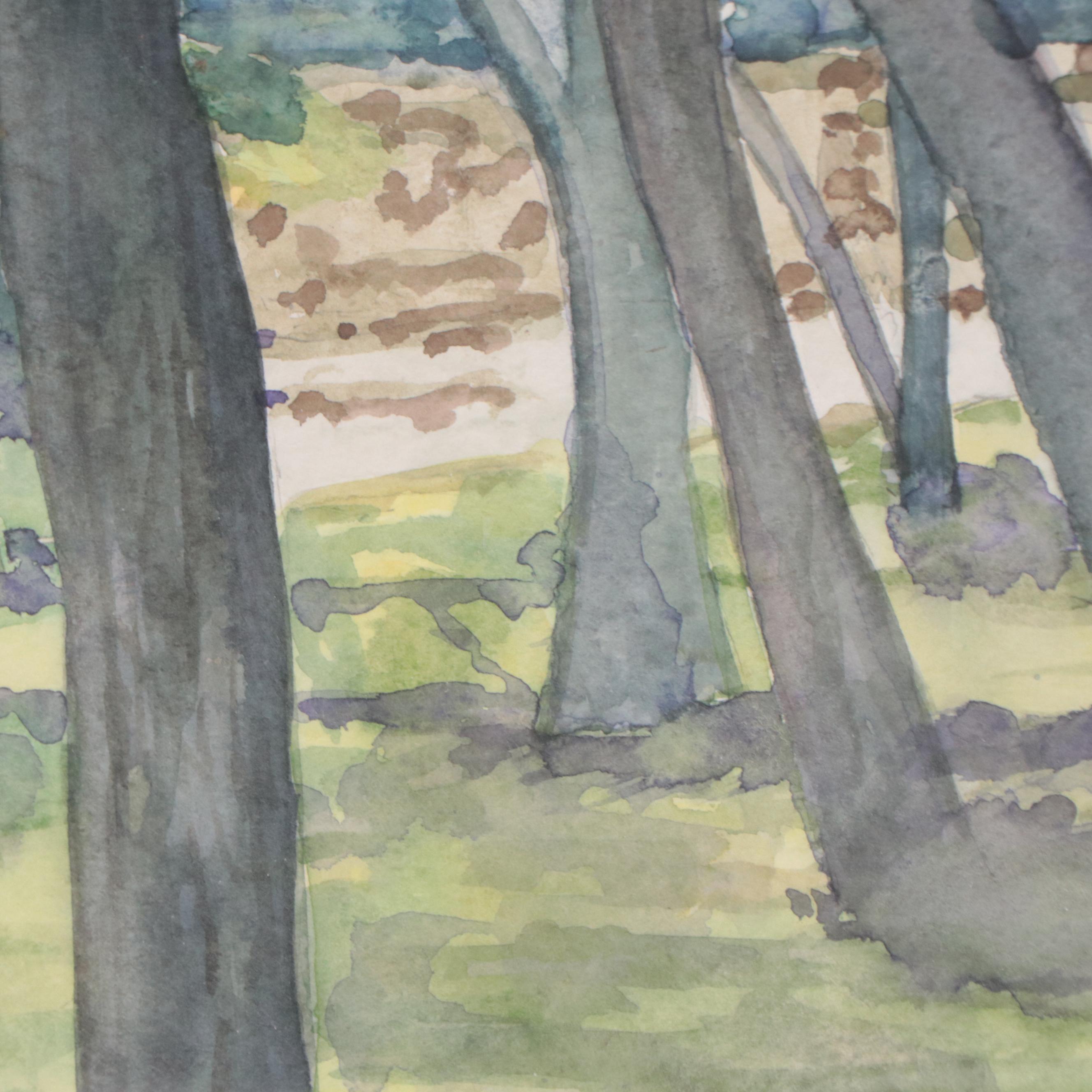 Susan Grier Forest Landscape Watercolor Painting, 21st Century | EBTH