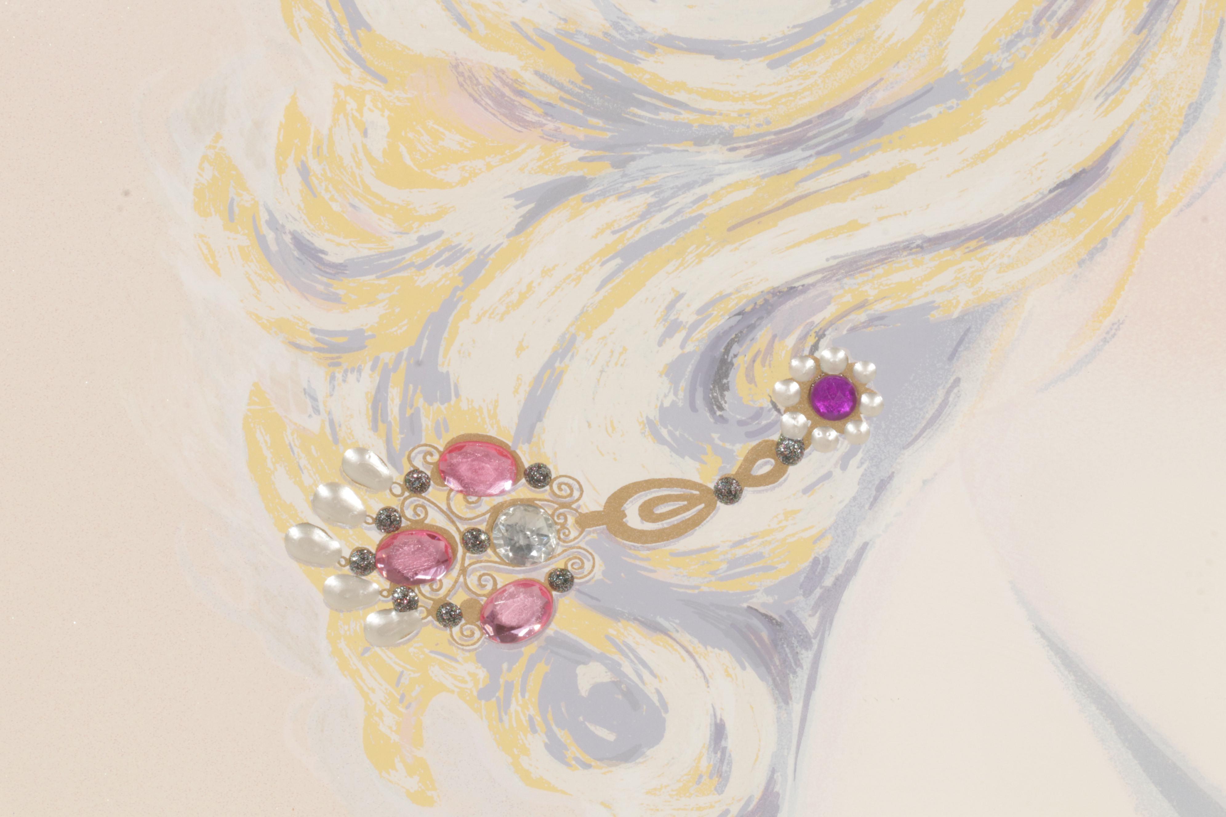 Mary Vickers Embellished Serigraph "Golden Girl," Late 20th Century ...