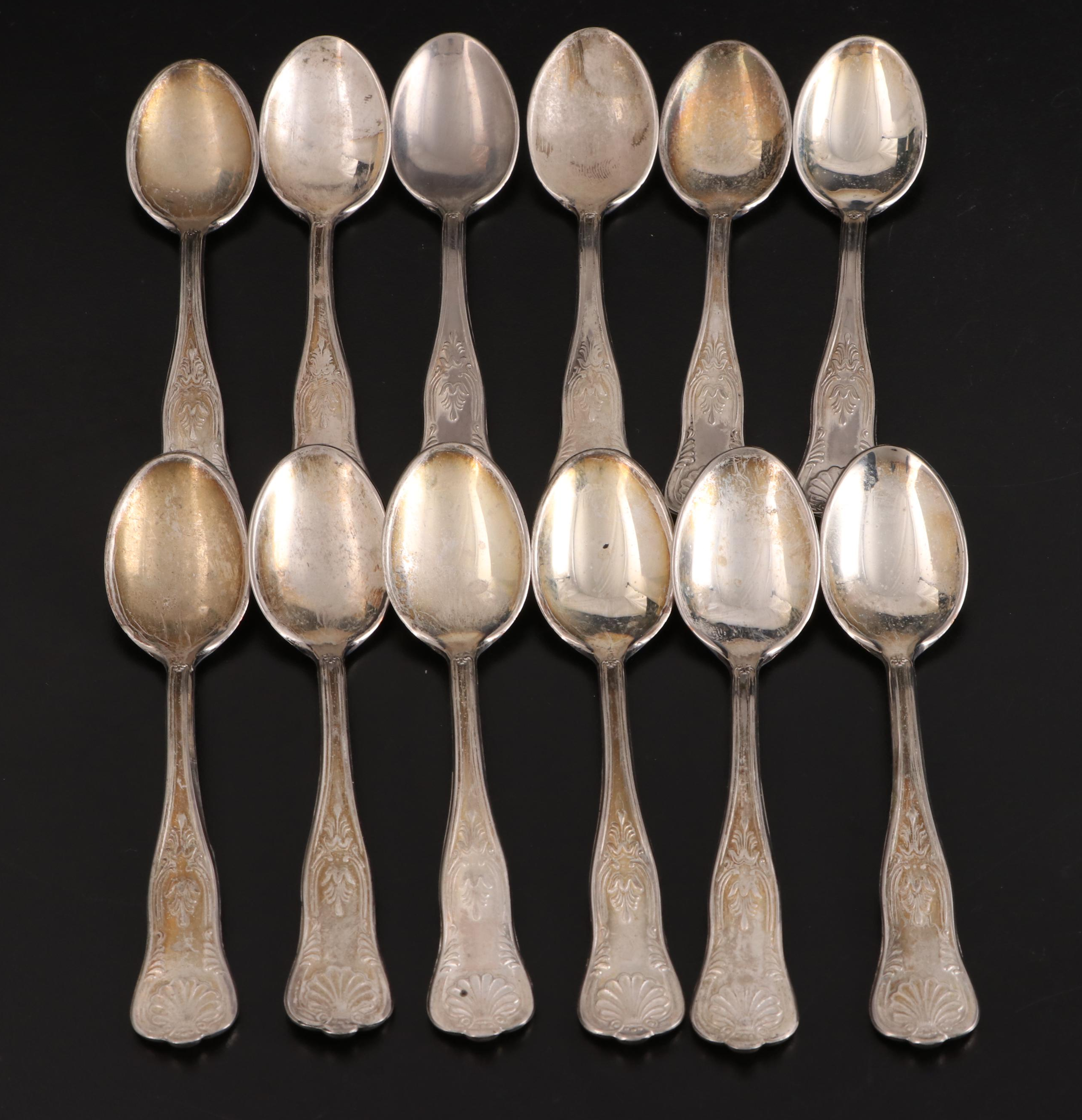 Silver Plate "Kings" Pattern Flatware with Serving Utensils | EBTH