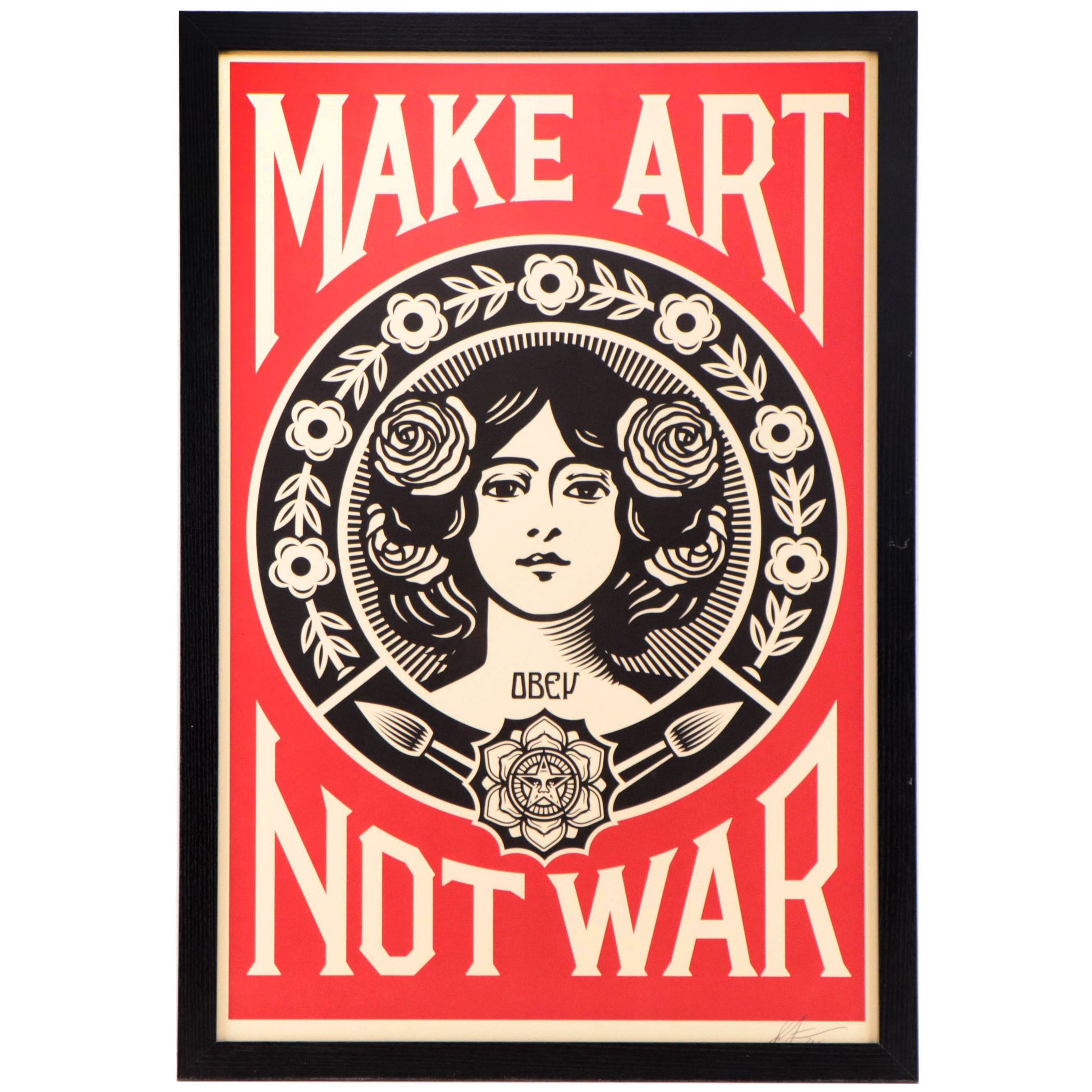 Shepard Fairey Offset Poster "Make Art Not War" | EBTH