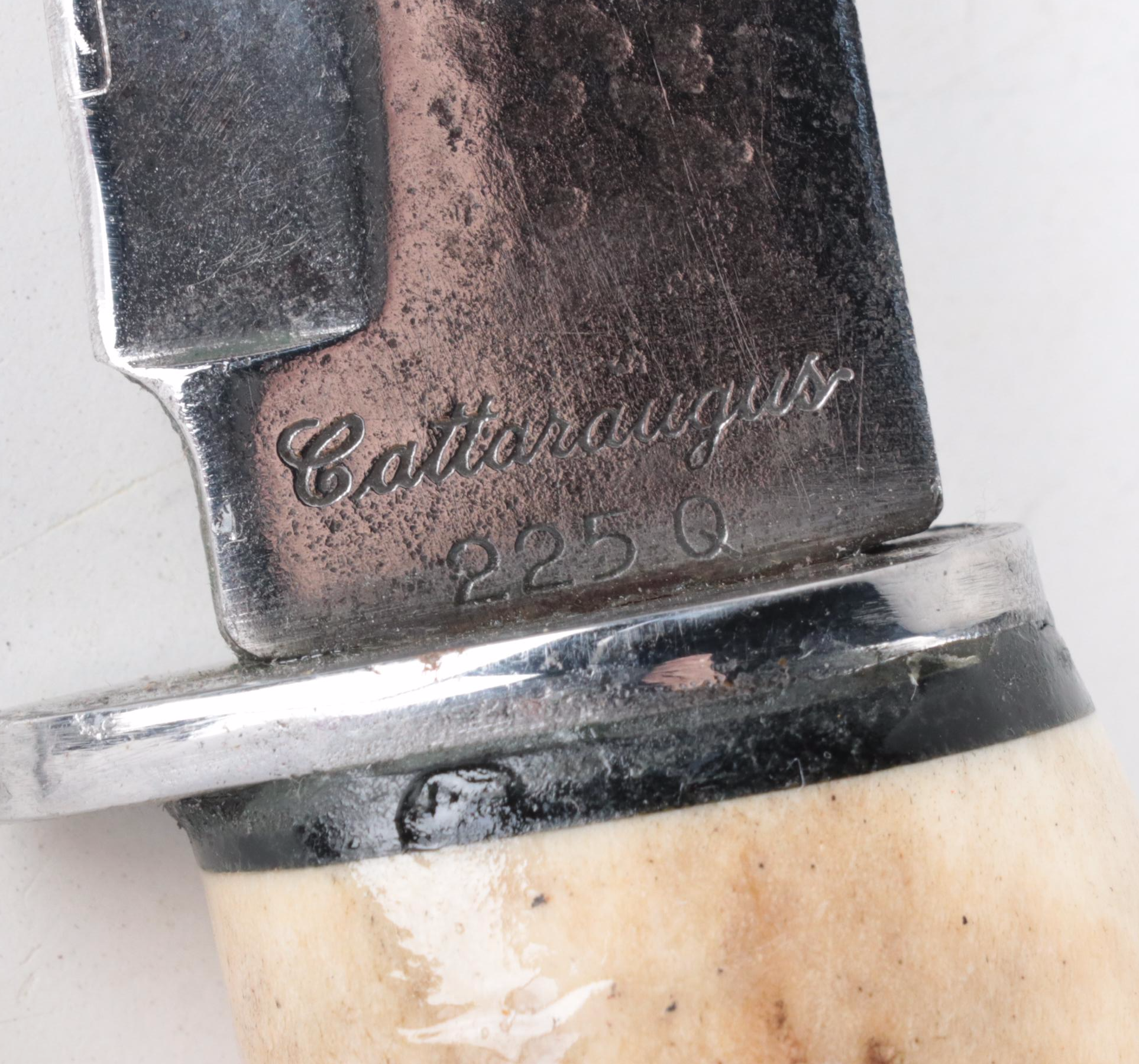 Cattaraugus 225 Quartermaster Antler Handled Fixed Blade Knife with ...