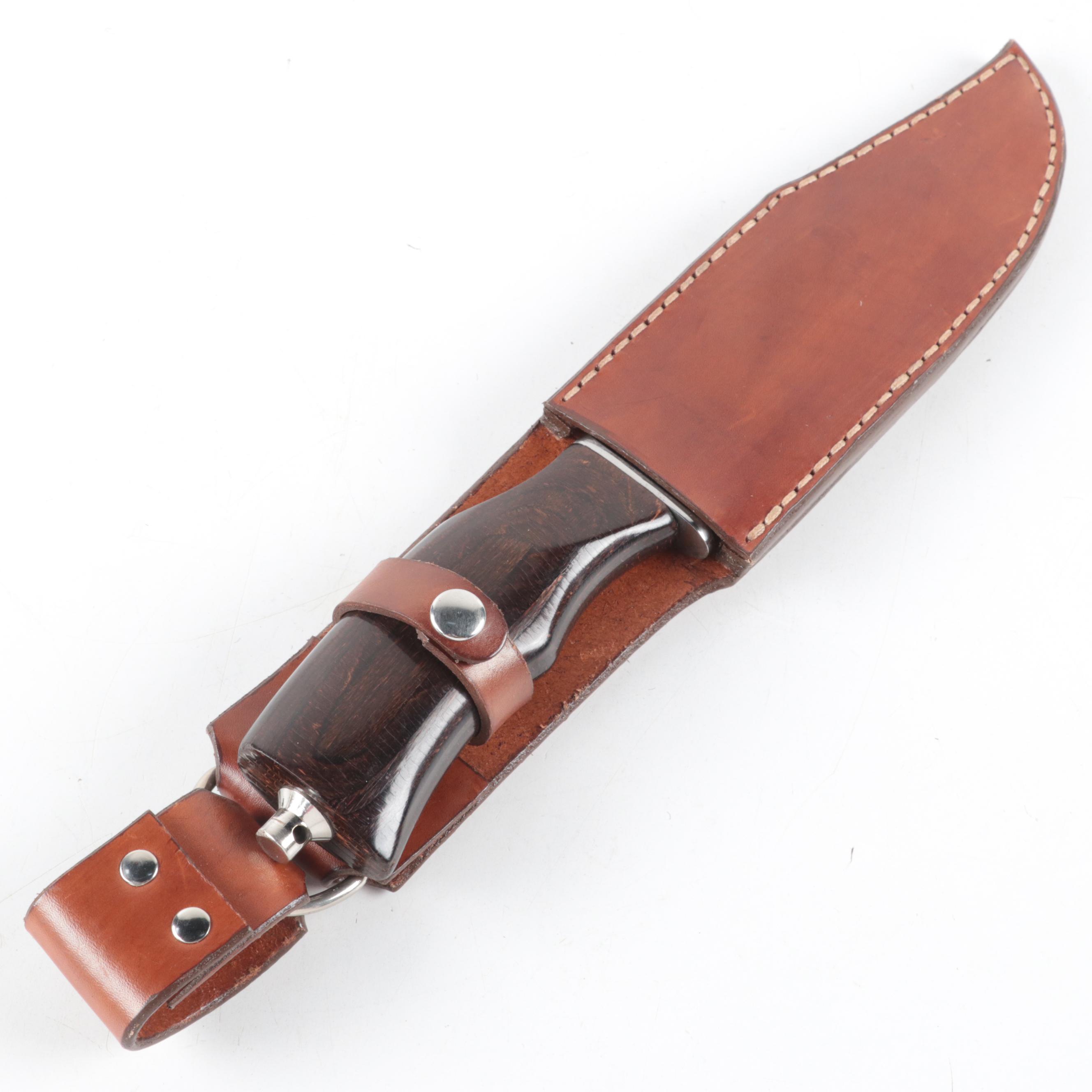 Colt Stainless Steel and Wooden Handled Fixed Blade Hunting Knife with ...