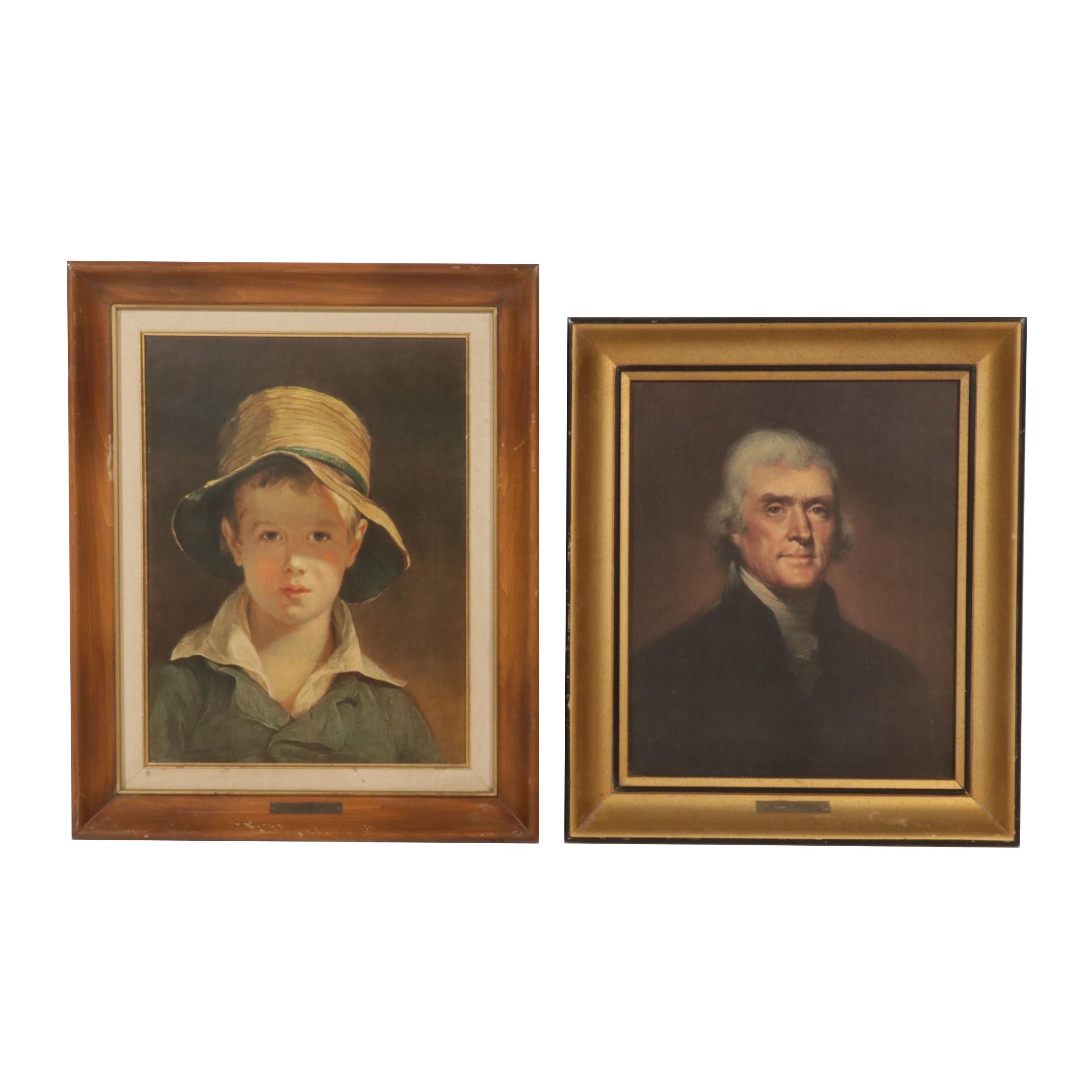 Portrait Collotype and Offset Lithograph "The Torn Hat" and "Thomas ...