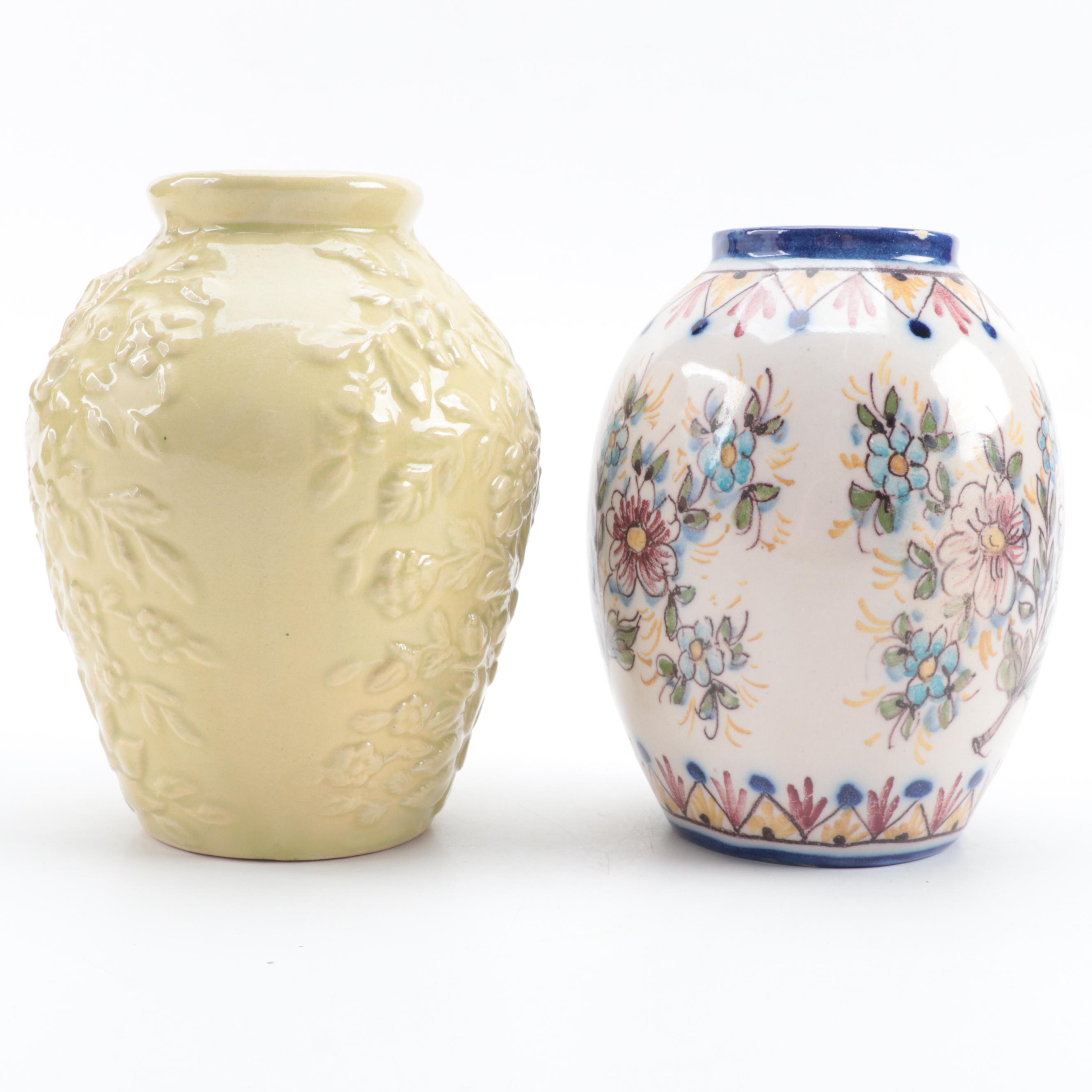 Robinson Ransbottom Vase with European Faïence Vase and Tiles | EBTH