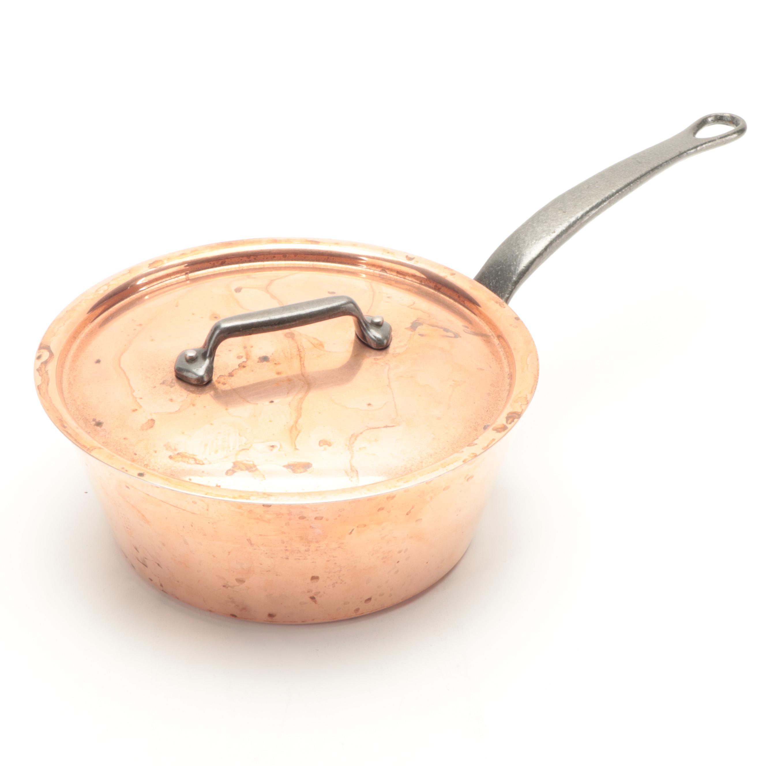 Mauviel Copper Sauce and Sauté Pans with "M'Plus" Fondue/Flambé Heating ...