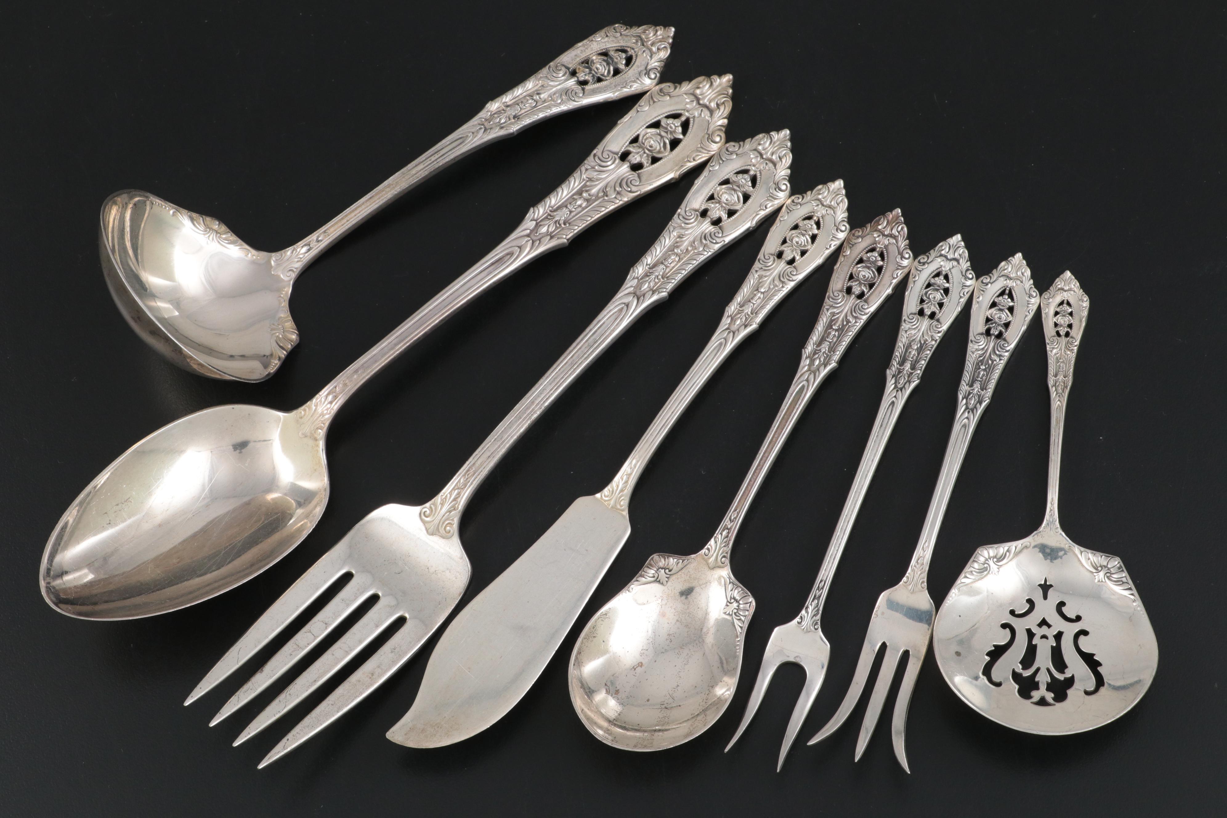 Wallace "Rose Point" Sterling Silver Flatware and Serving Utensils | EBTH